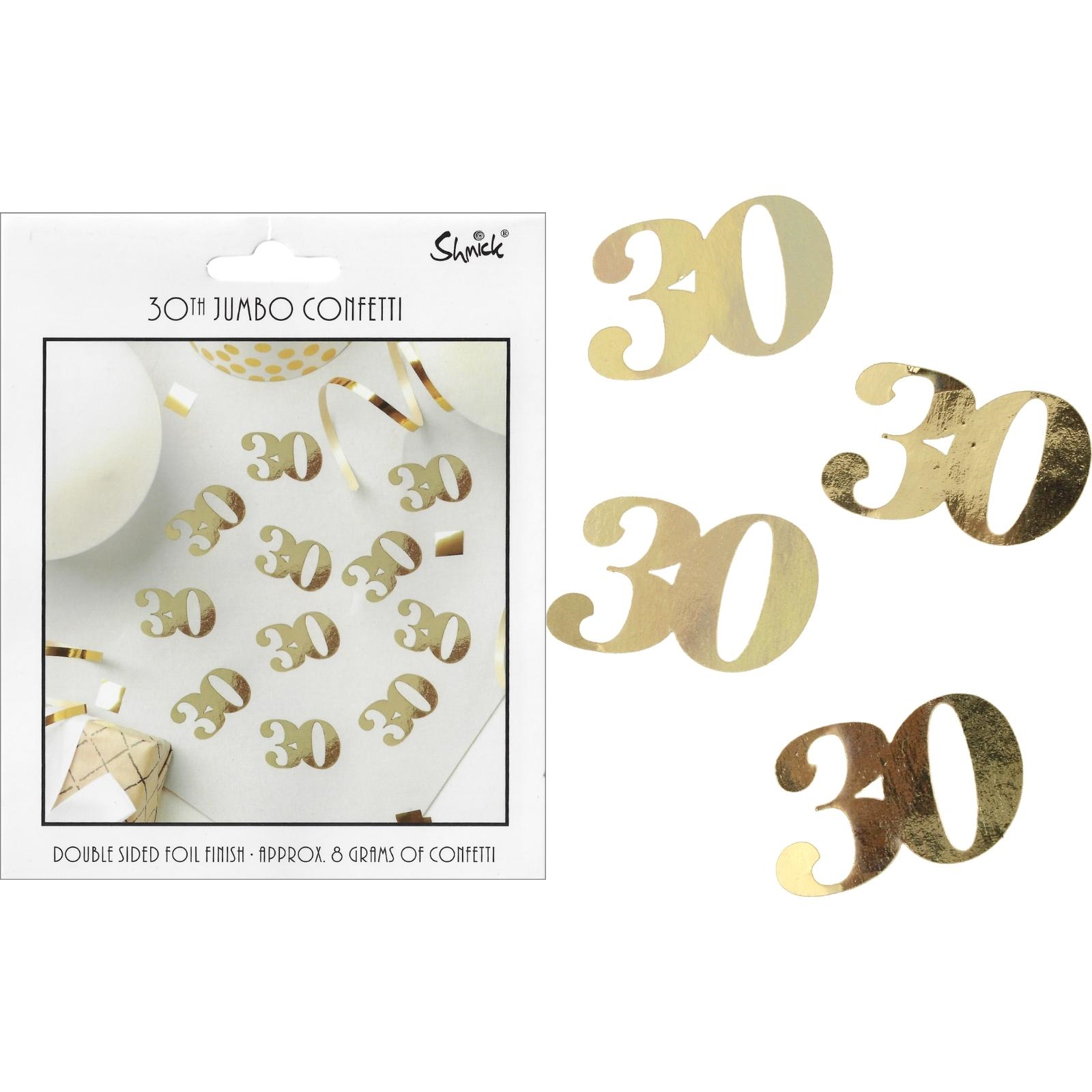 Gold 30th Birthday Jumbo Confetti (8g) - Discount Party Supplies