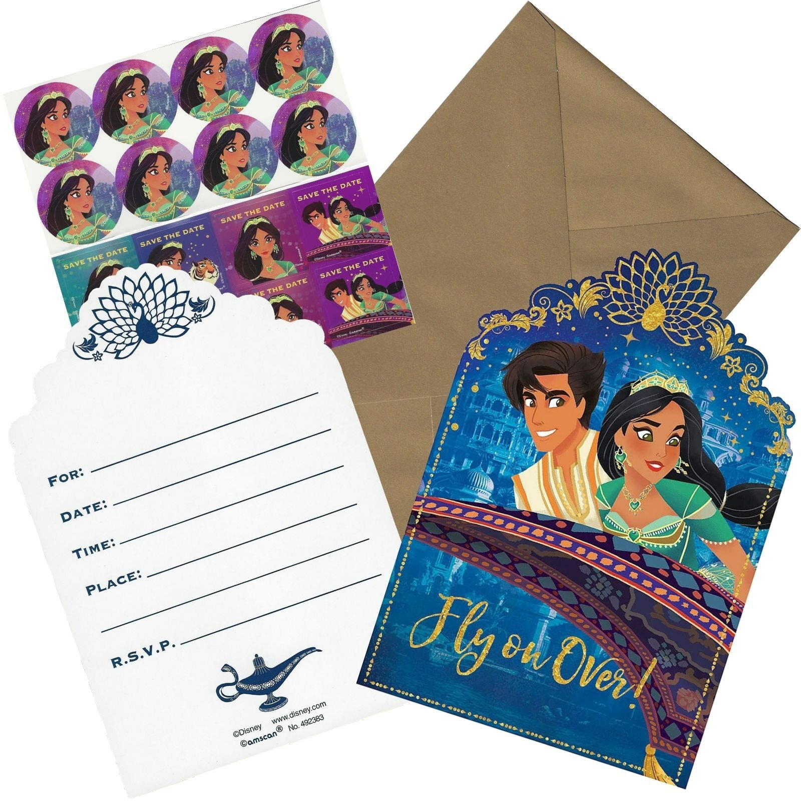 Aladdin Invitation Set (Pack of 8) | Aladdin | Boys and Girls Birthday ...