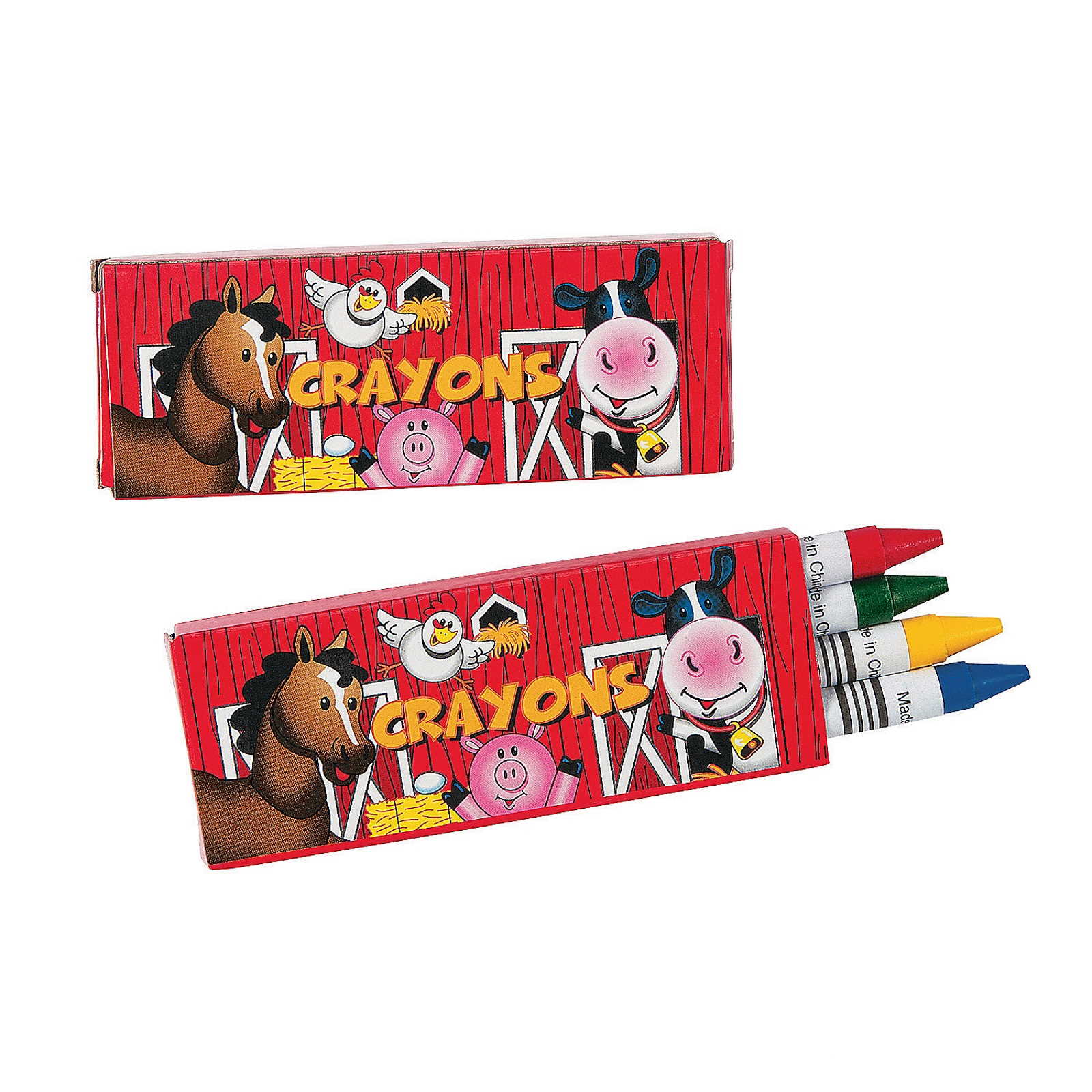 Farm Animal Mini Crayons (Pack of 24) - Discount Party Supplies