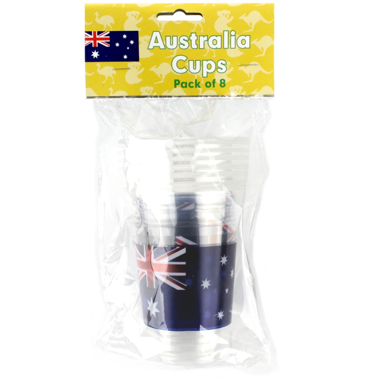 Australian Flag Clear Plastic Cups (Pack of 8) | Celebrate Australia ...