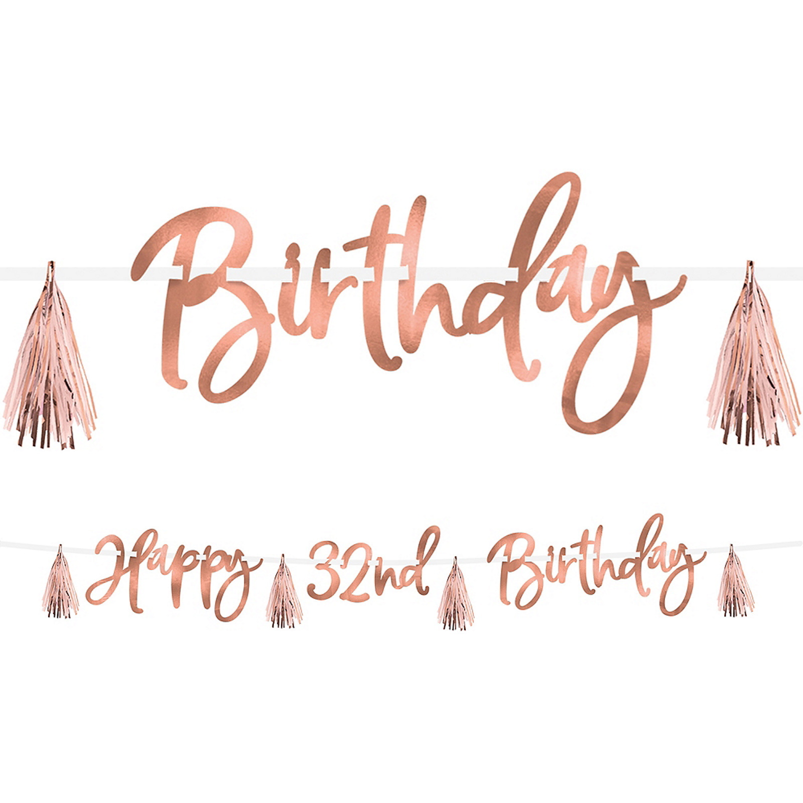 Blush Birthday Add an Age Banner Kit - Discount Party Supplies