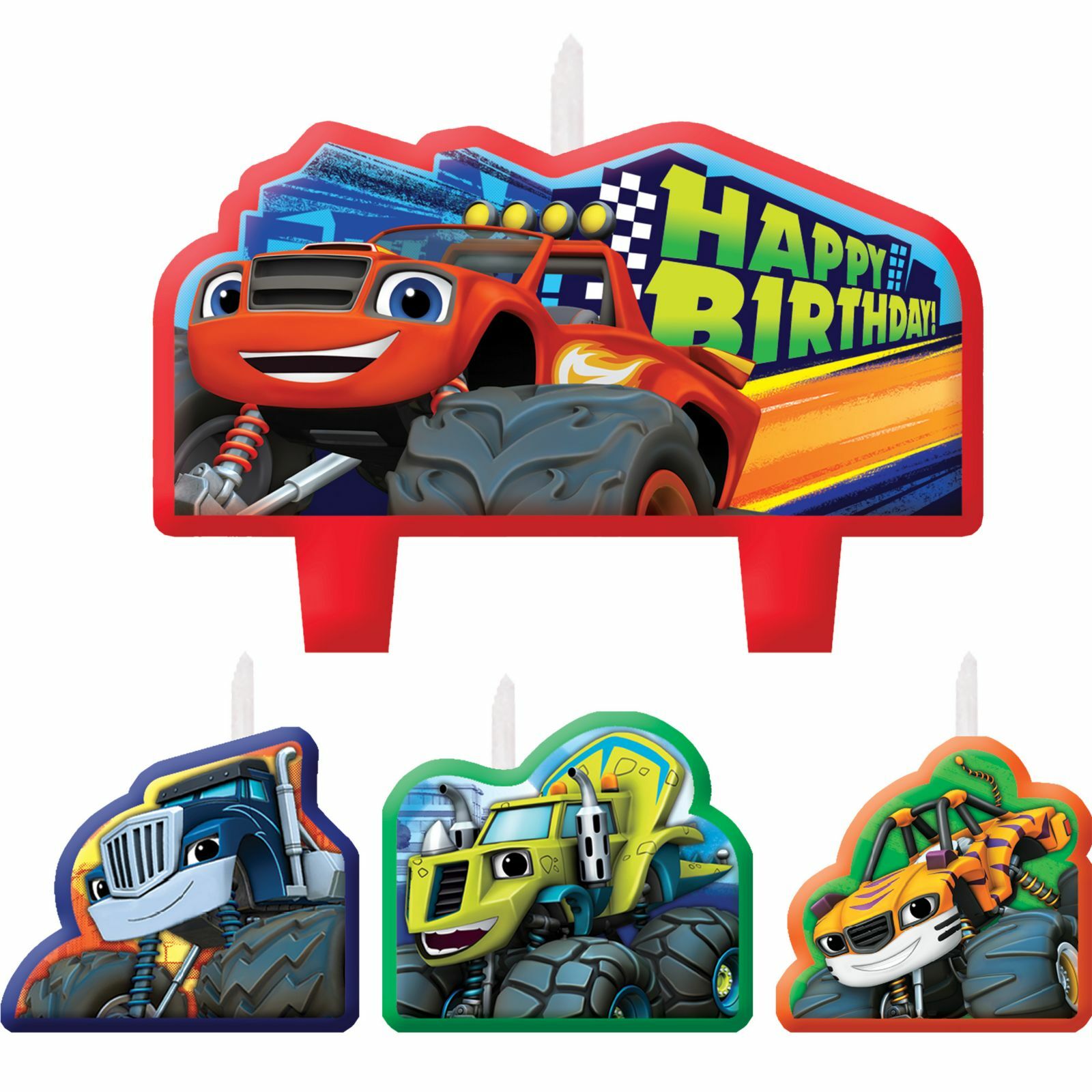 Blaze and the Monster Machines Candles (Set of 4) - Discount Party Supplies