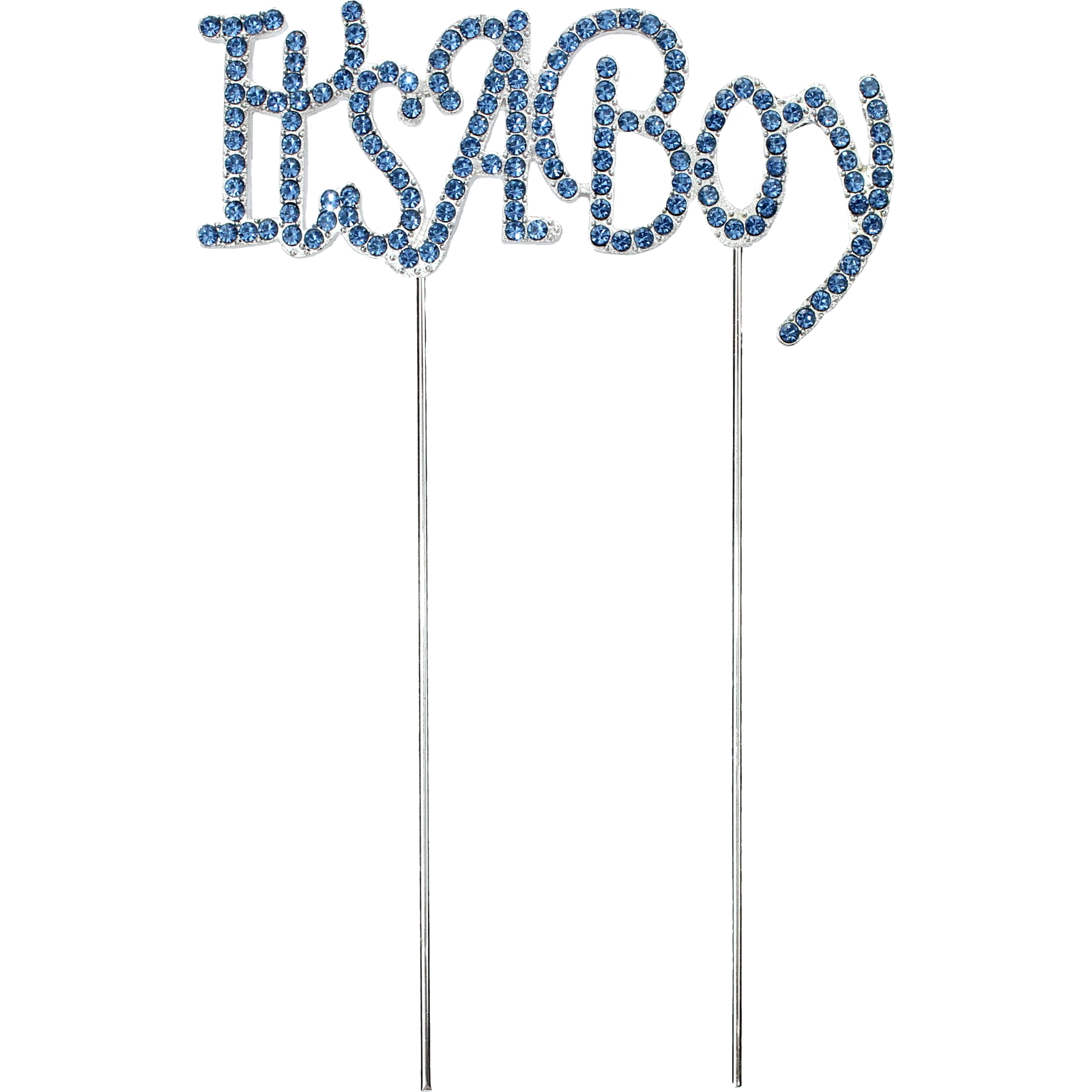 It's a Boy Silver & Blue Diamante Metal Cake Topper | Baby Boy | Baby ...
