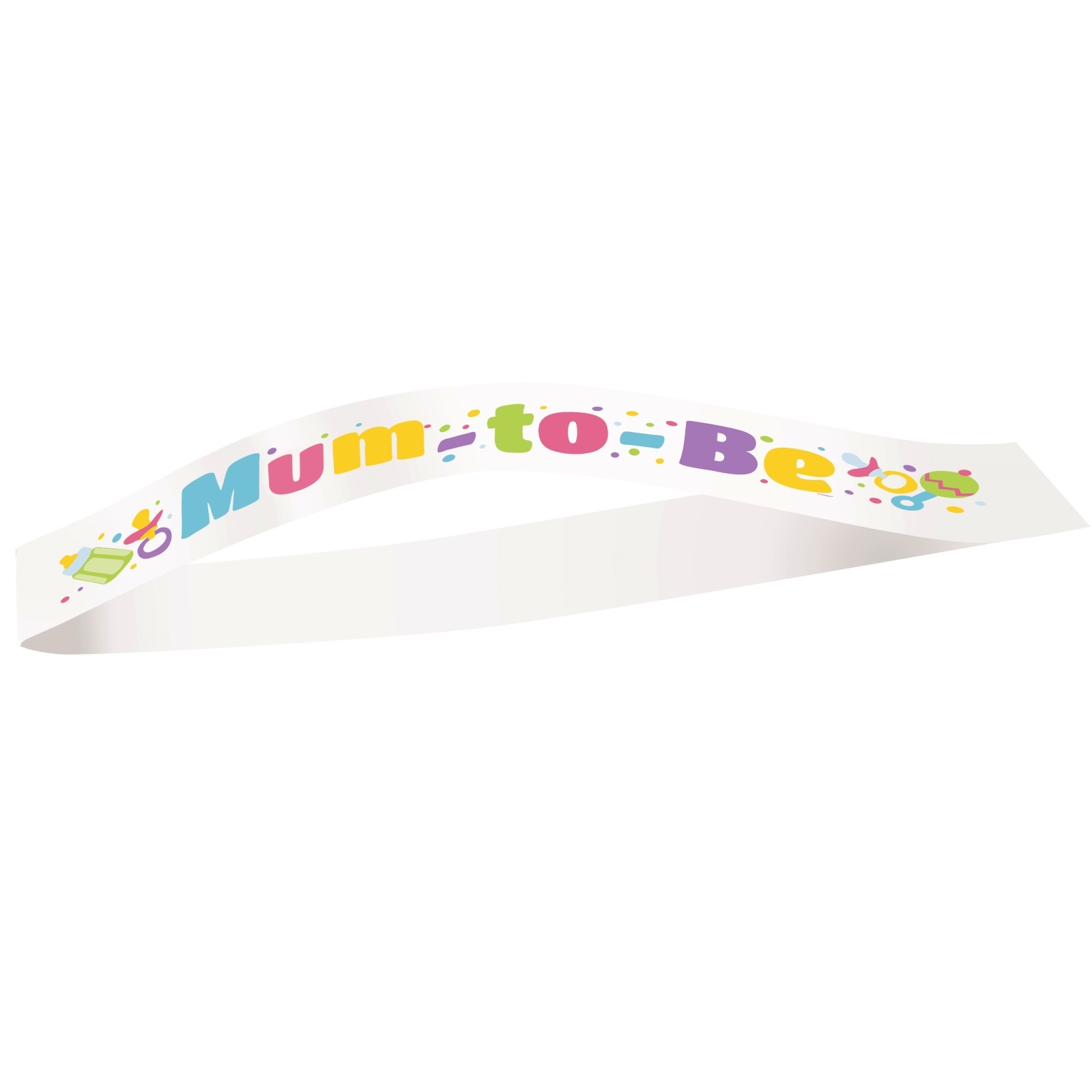 Mum to Be White Plastic Sash - Discount Party Supplies