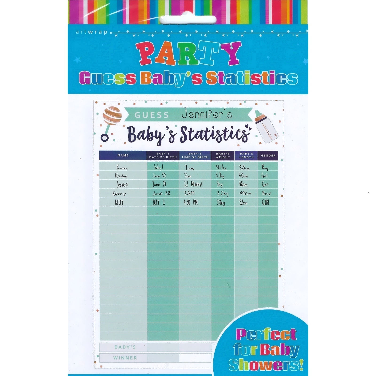 Baby Shower Guess The Statistics Game - Discount Party Supplies
