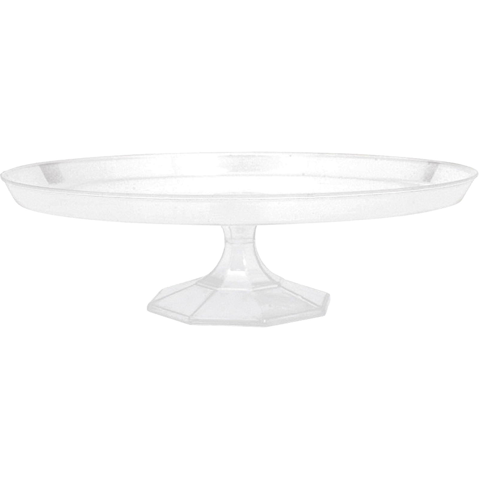 Clear Round Plastic Cake Stand 33.6cm - Discount Party Supplies