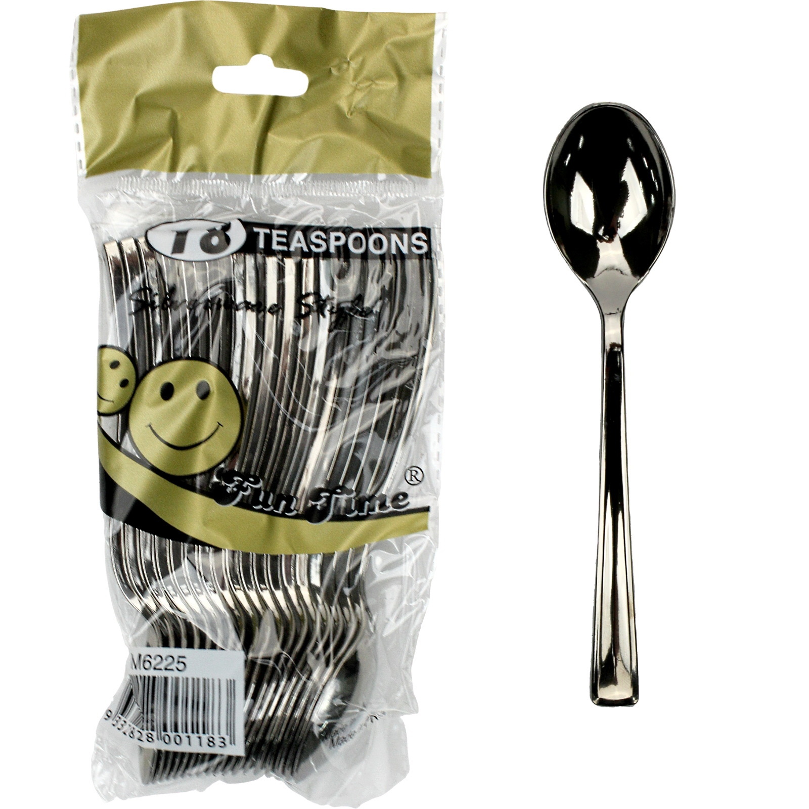 Stainless Steel Look Plastic Teaspoons (Pack of 18) - Discount Party ...