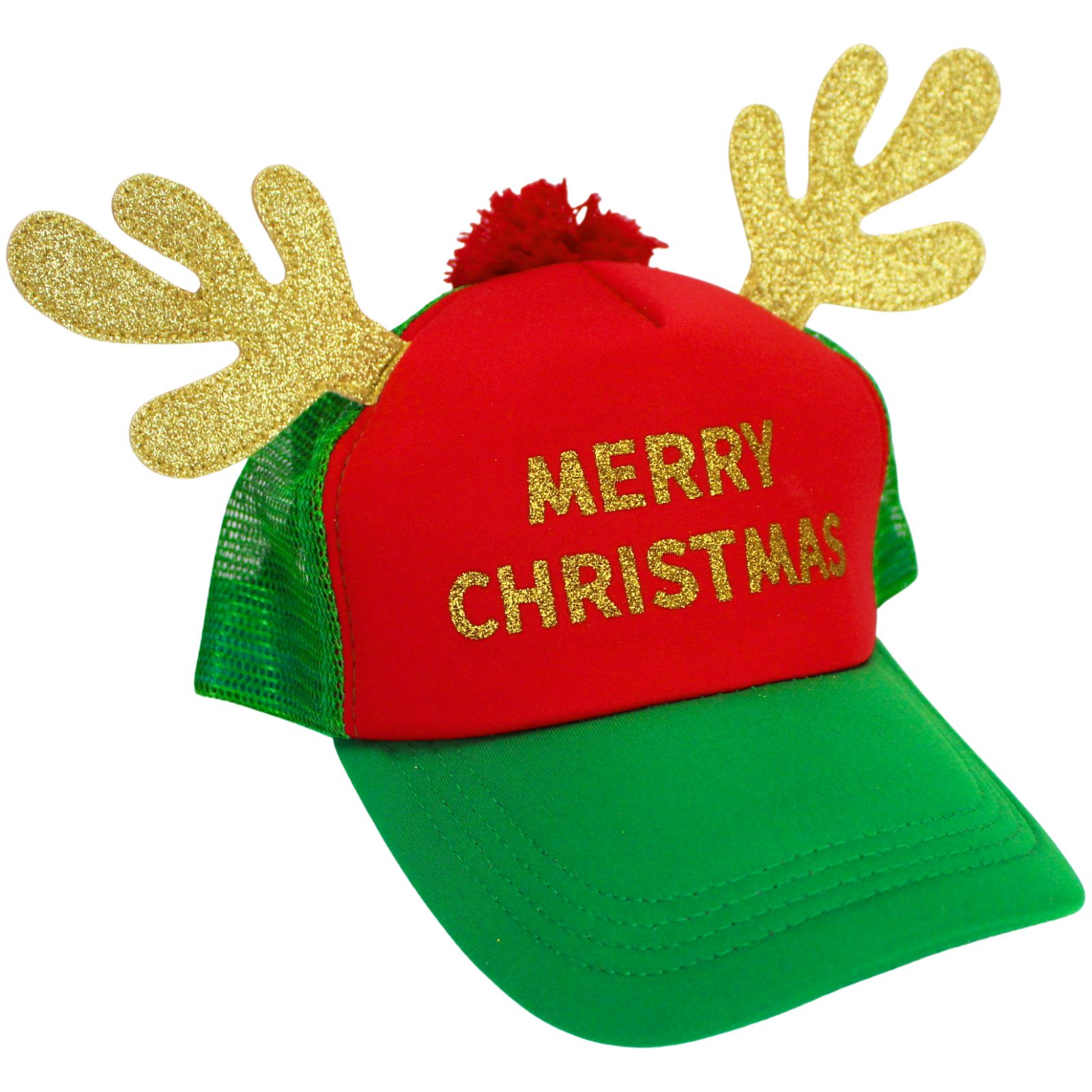 Merry Christmas Antler Cap - Discount Party Supplies