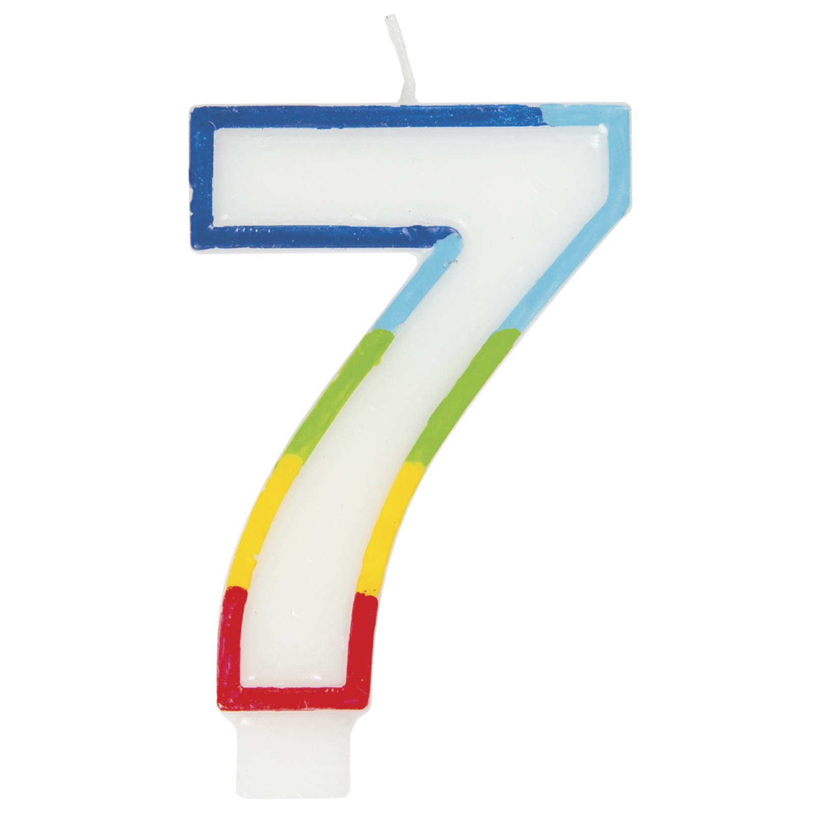 Rainbow Number 7 Candle - Discount Party Supplies