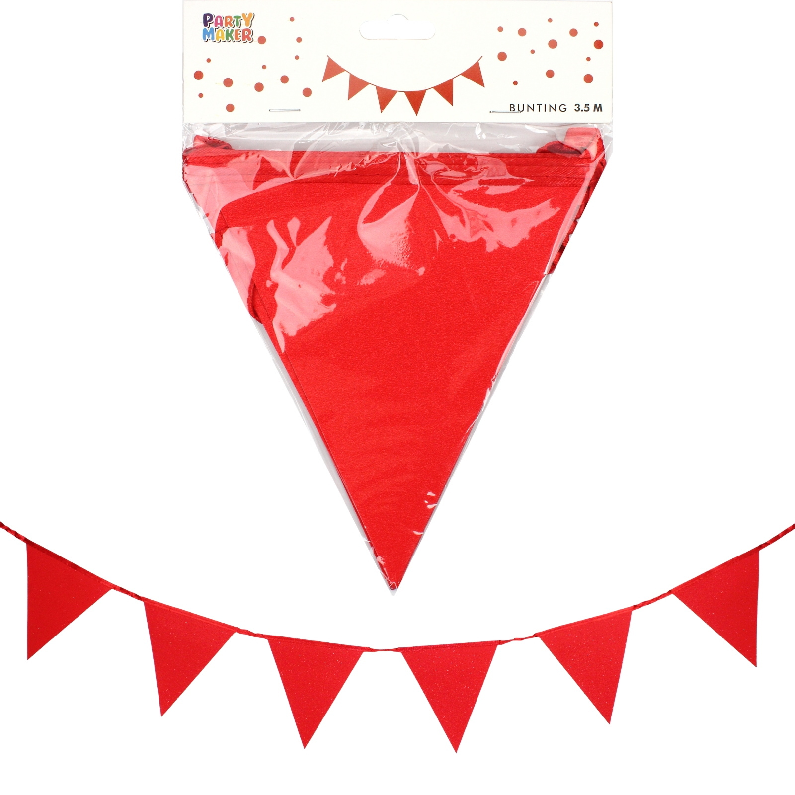 Red Glitter Flag Banner 3.5m - Discount Party Supplies
