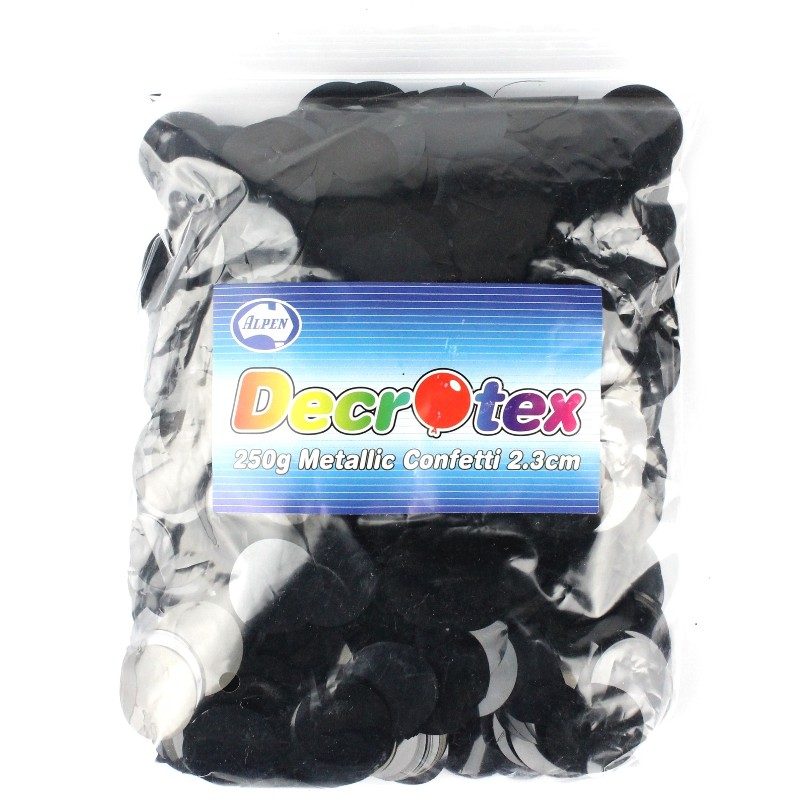 Bulk Black Metallic Confetti 2cm (250g) - Discount Party Supplies