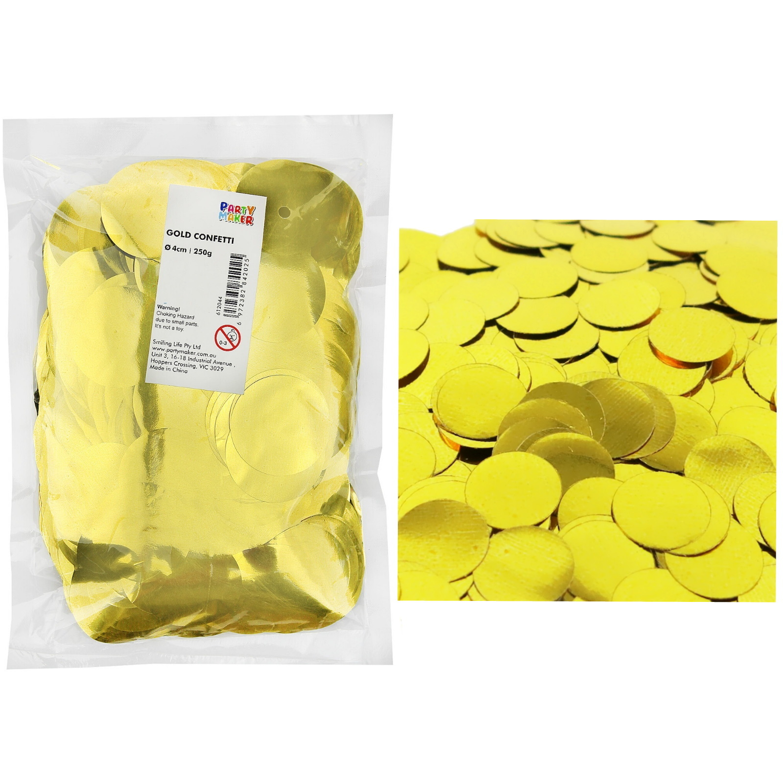 Bulk Metallic Gold Confetti 4cm (250g) - Discount Party Supplies