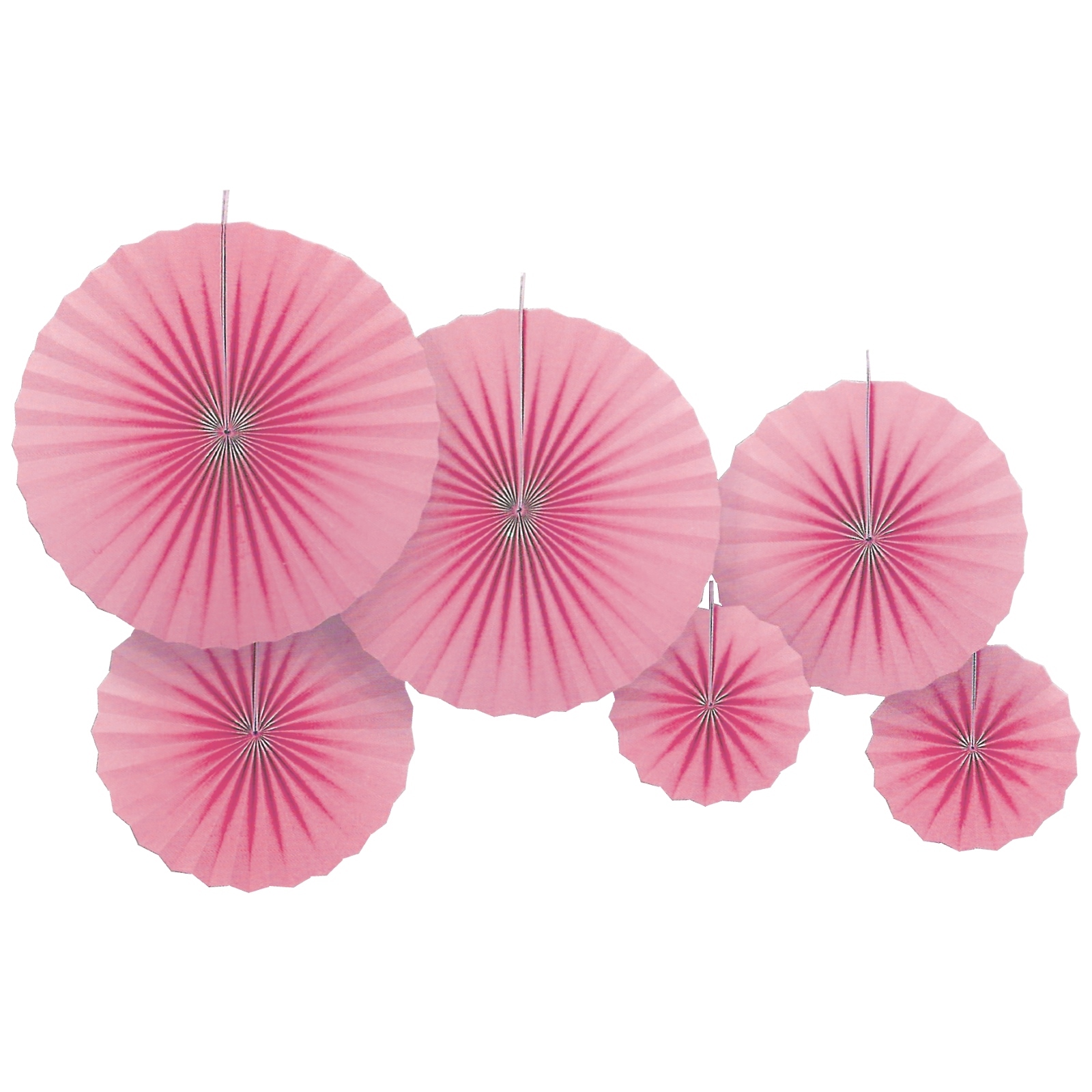 Solid Light Pink Paper Fan Decorations (Pack of 6) - Discount Party ...
