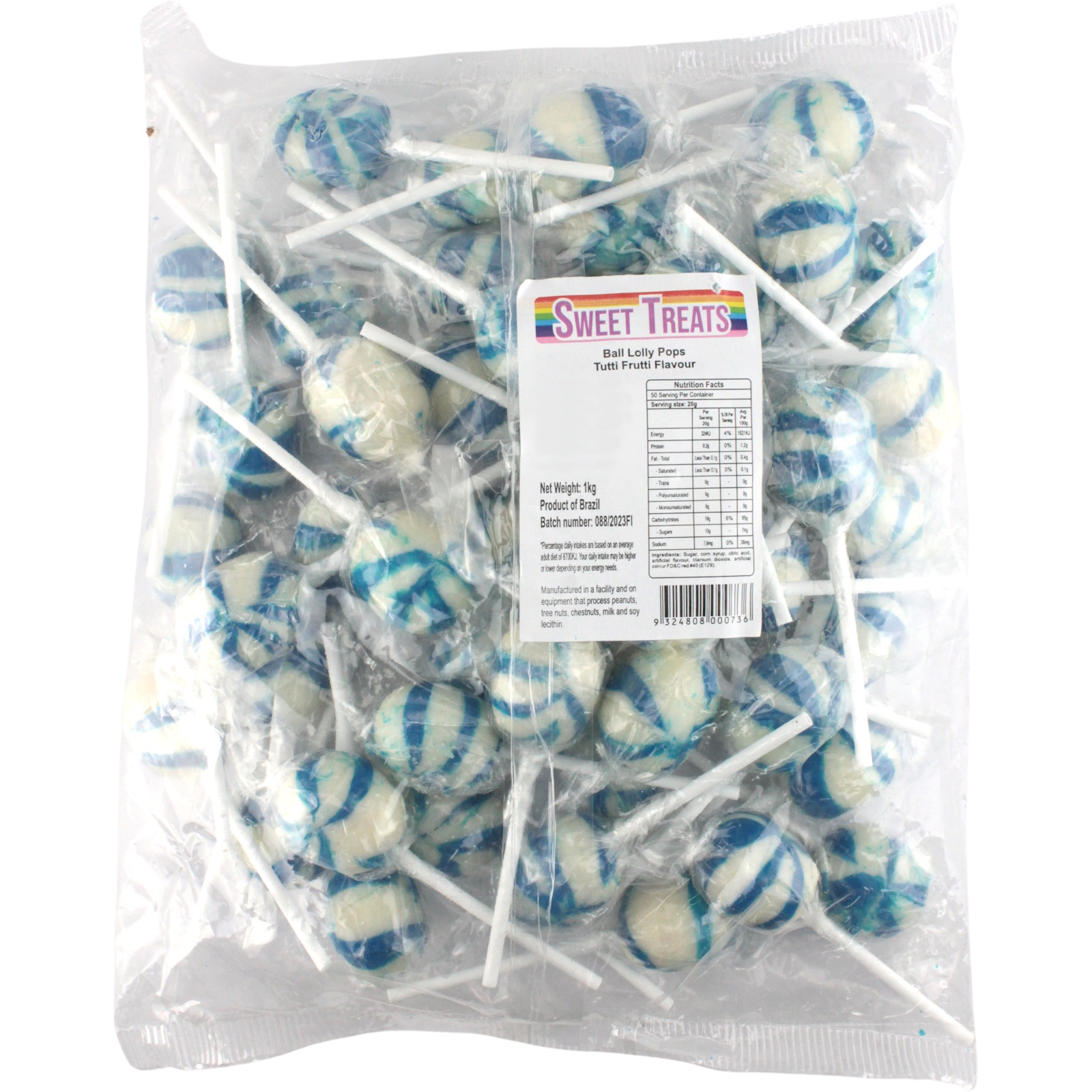 Blue Swirl Ball Lollipops (1kg) | Lollies, Sweets, & Candy | Party Food ...