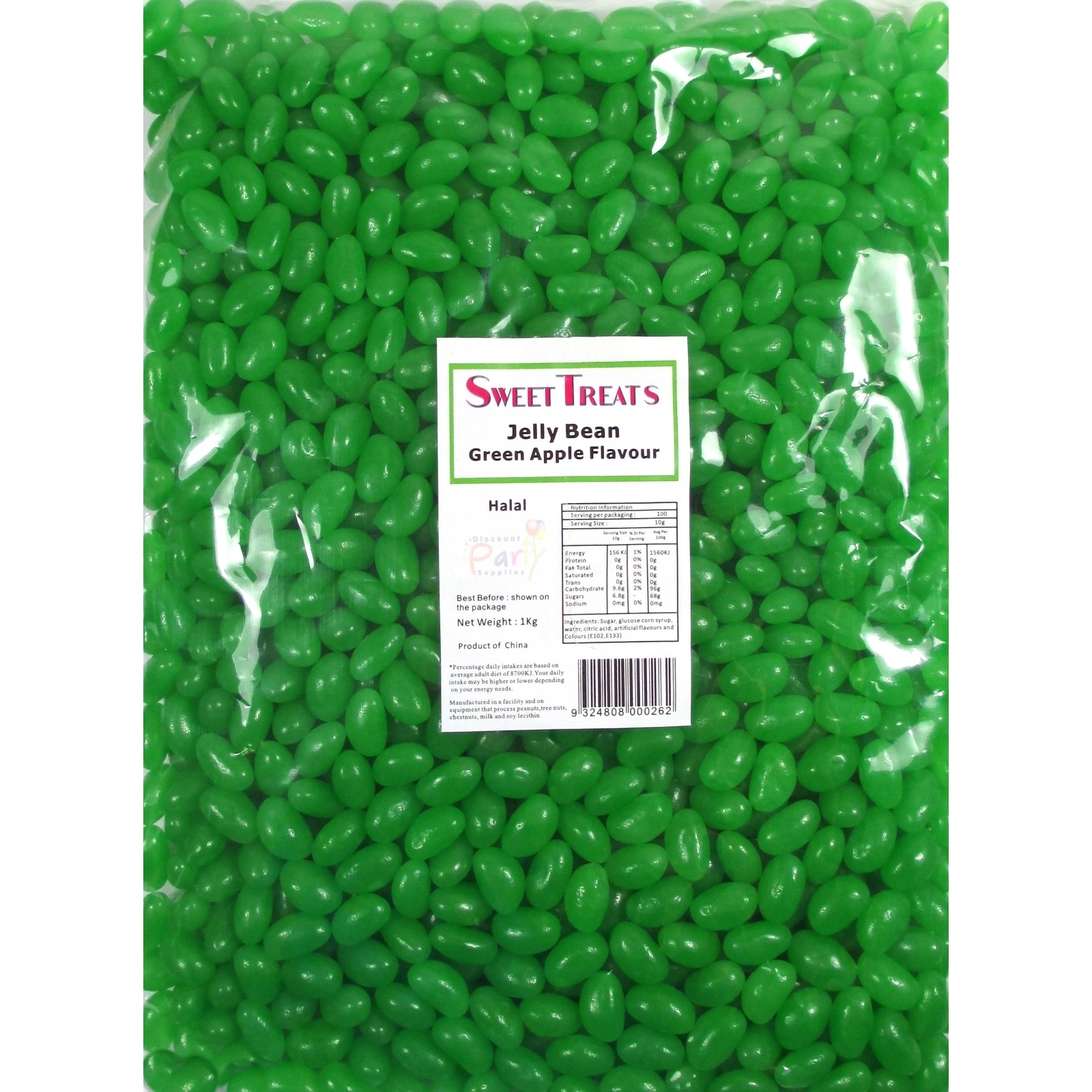 Green Jelly Beans (1kg) - Discount Party Supplies