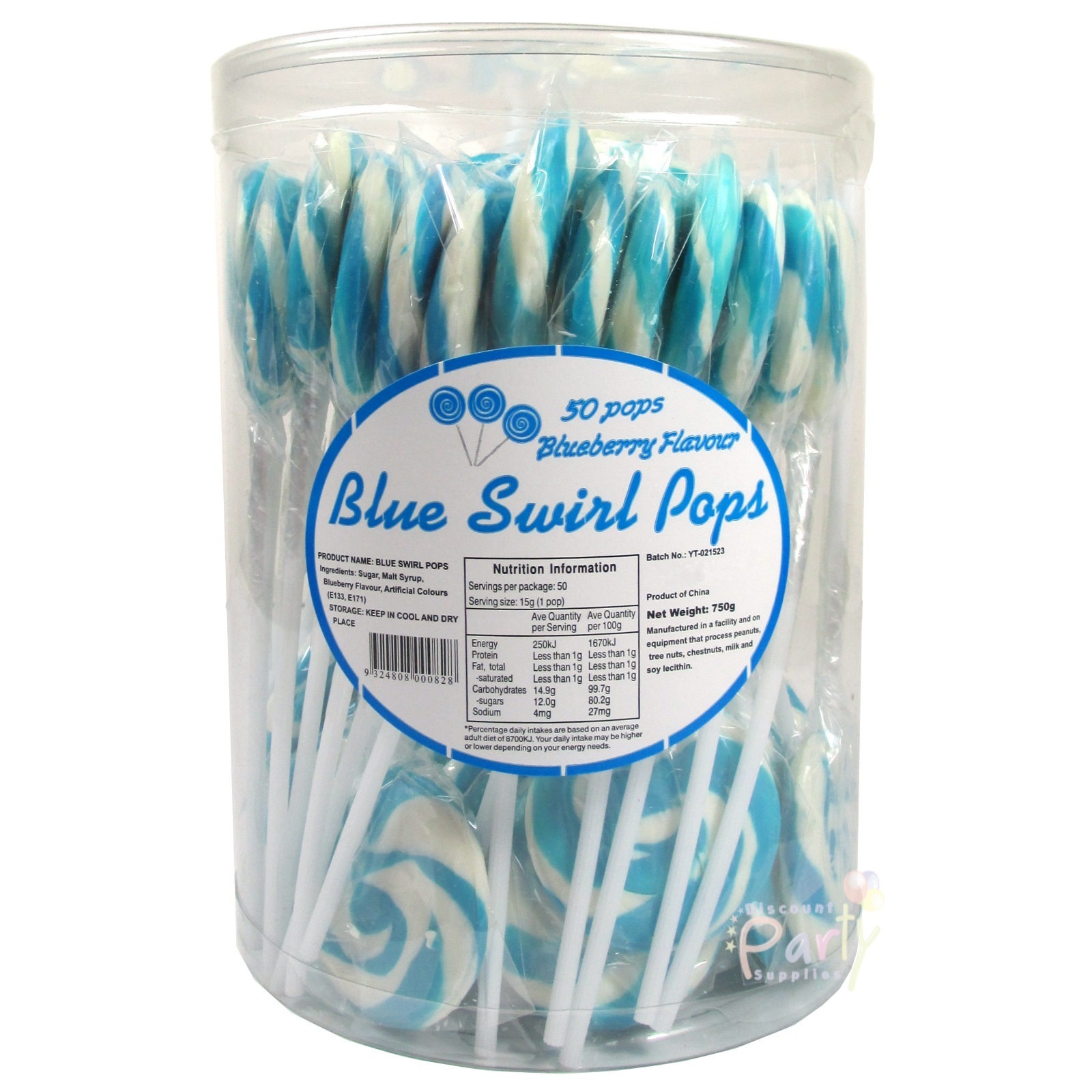 Blue Swirl Lollipops (Pack of 50) | Lollies, Sweets, & Candy | Party ...