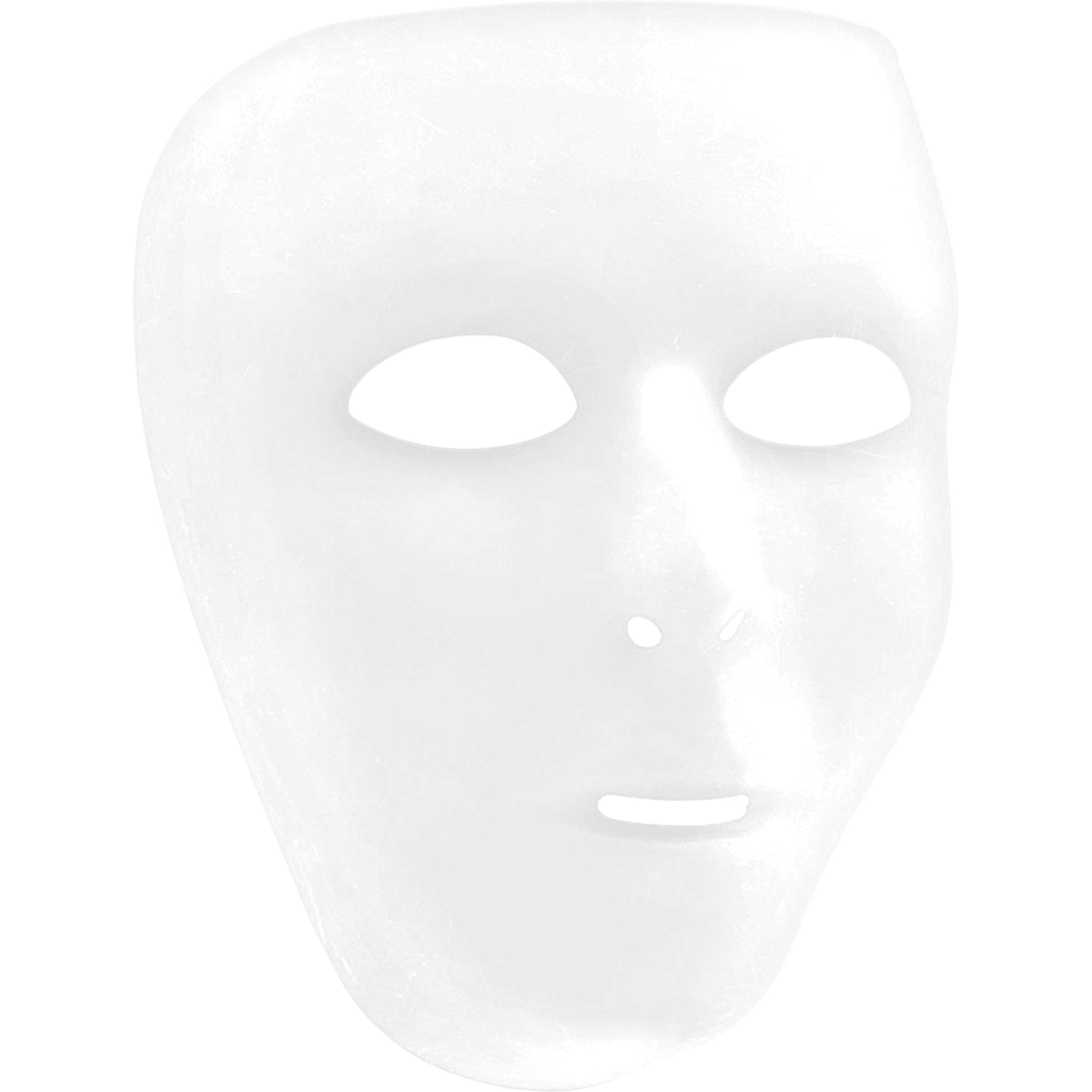 White Plastic Full Face Mask - Discount Party Supplies