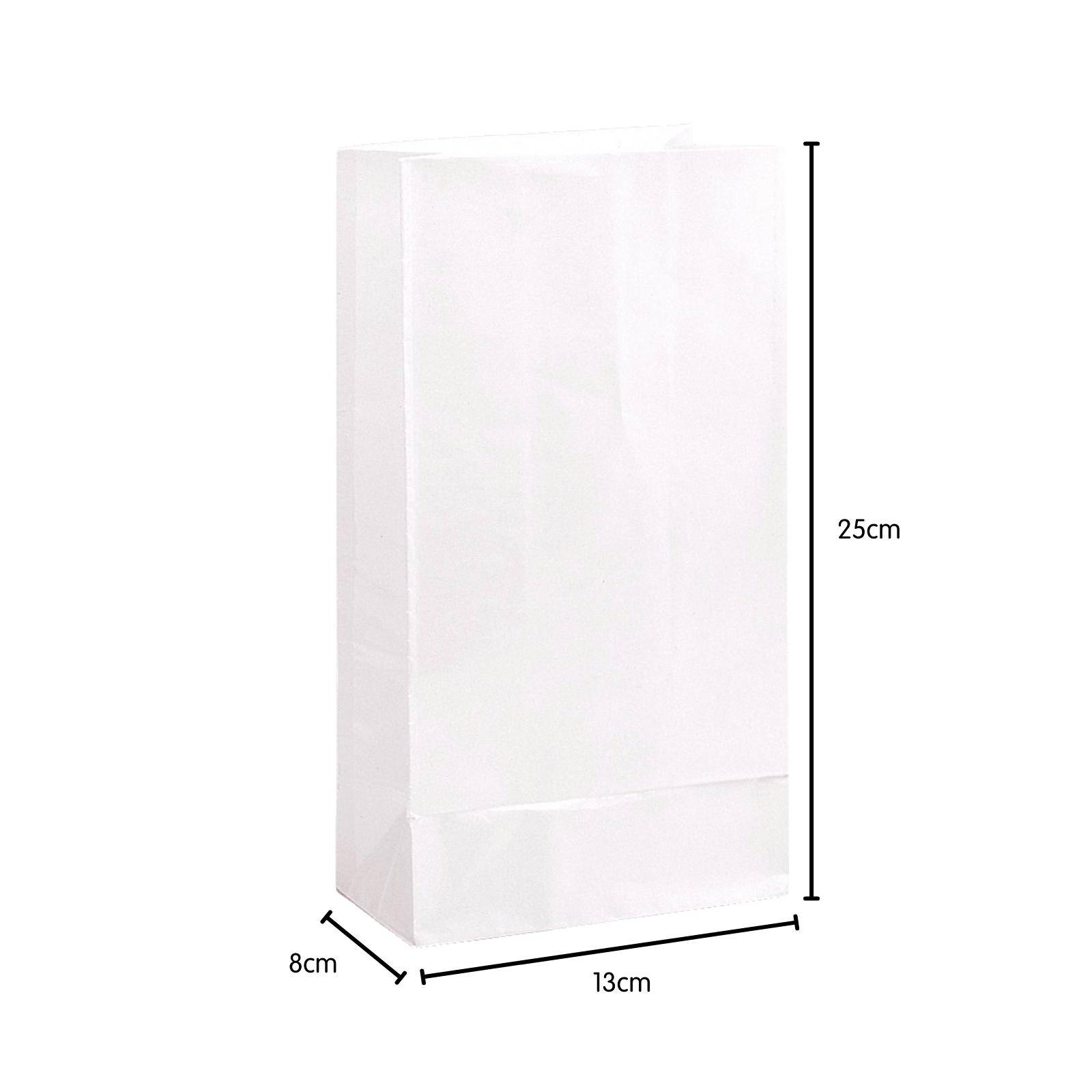 White Paper Party Bags (Pack of 12) | White Party Supplies | Coloured ...