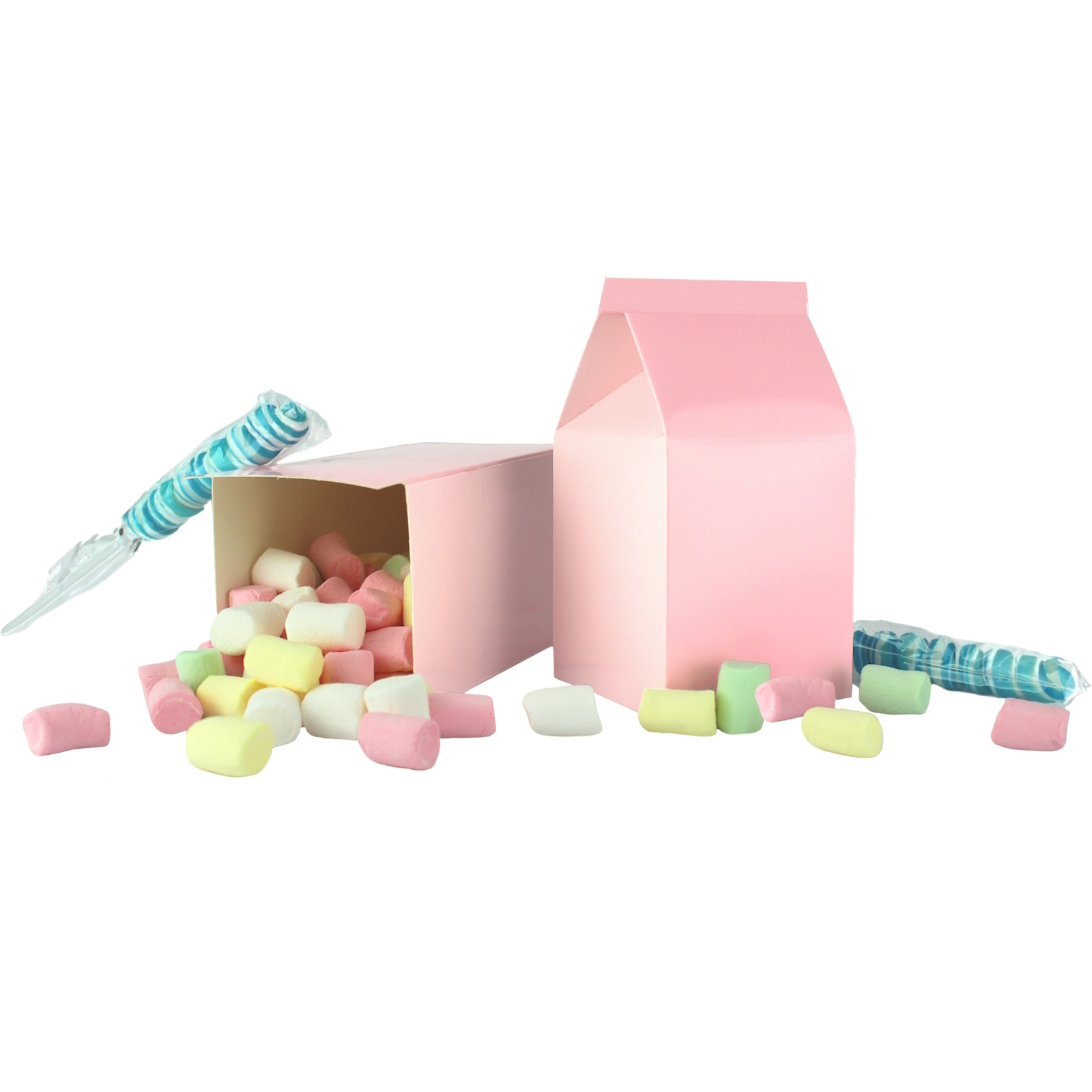 Pink Two Tone Pastel Milk Boxes (Pack of 10) - Discount Party Supplies