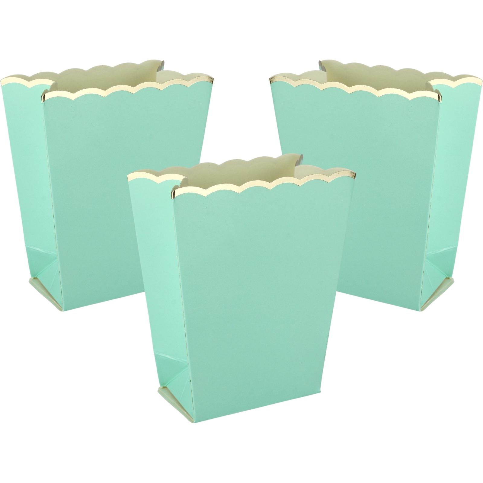 Mini Mint Green & Gold Scalloped Popcorn Boxes (Pack of 6) - Discount ...