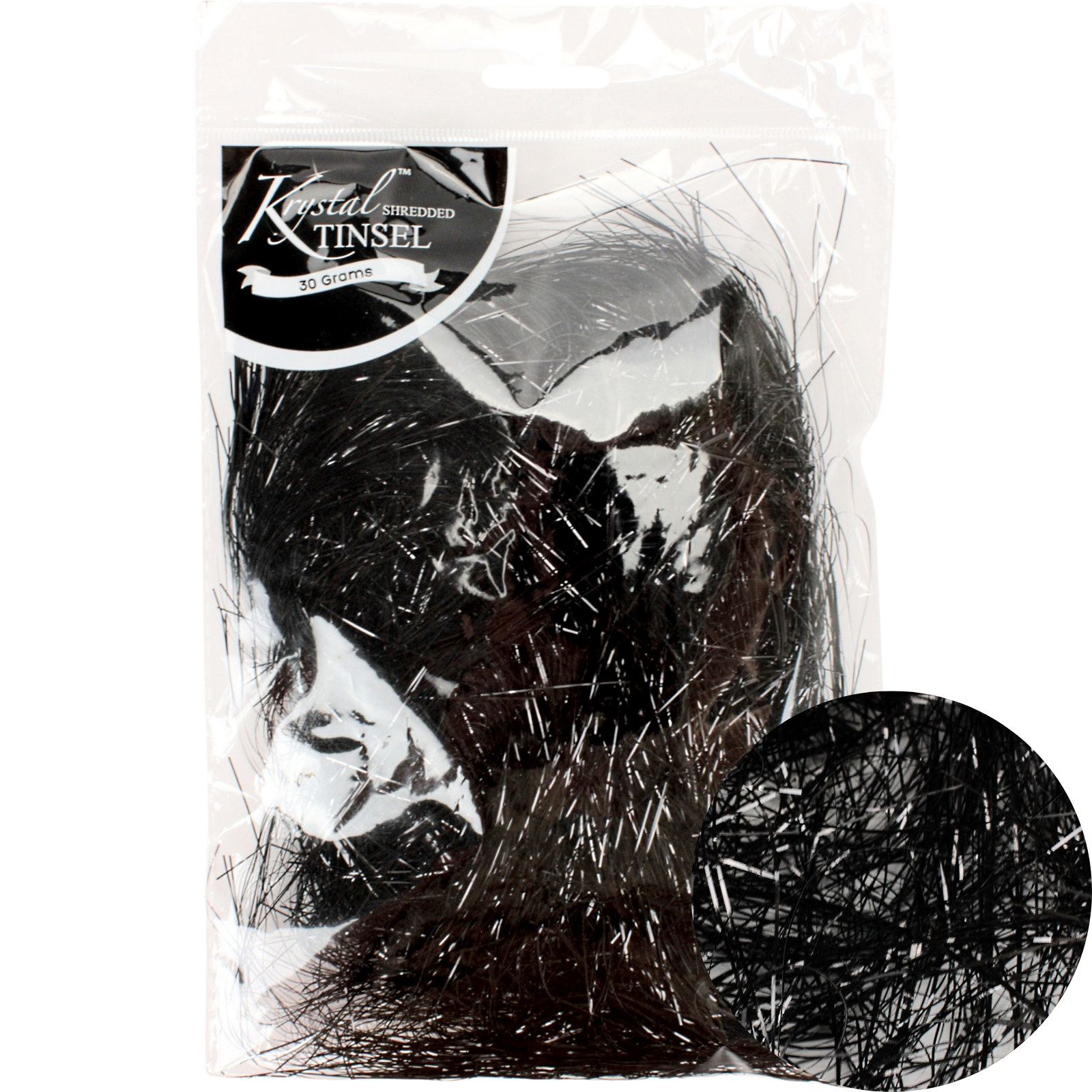 Iridescent Black Shredded Tinsel (30g Bag) - Discount Party Supplies