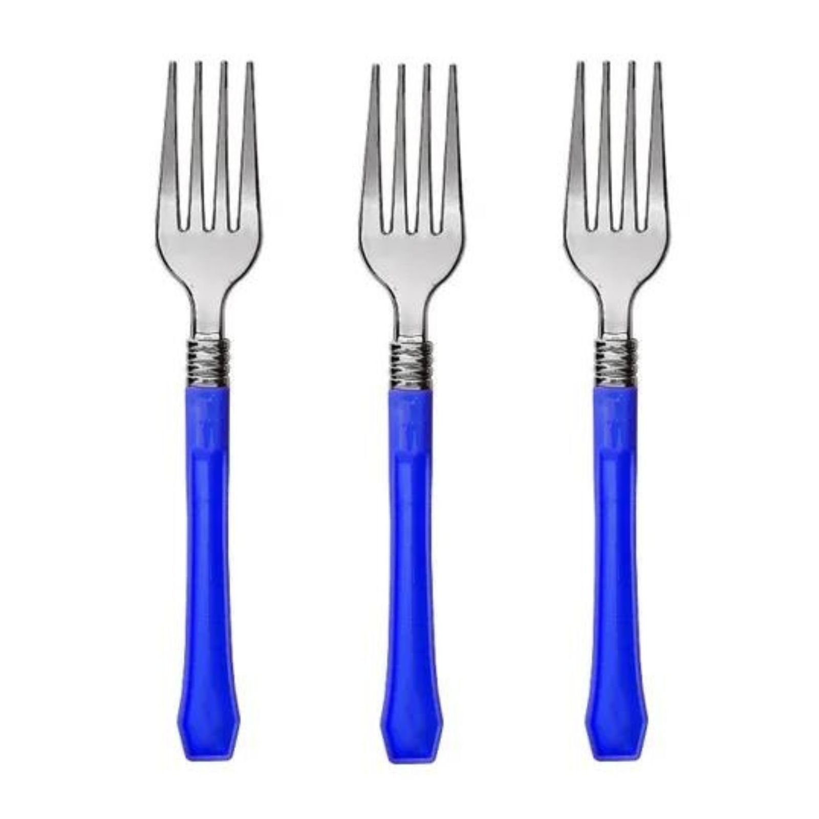 Bright Royal Blue Reusable Premium Plastic Forks (Pack of 20 ...