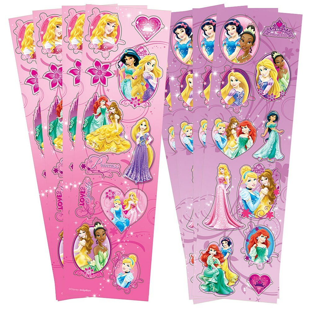 Disney Princess Stickers (8 Sheets) - Discount Party Supplies