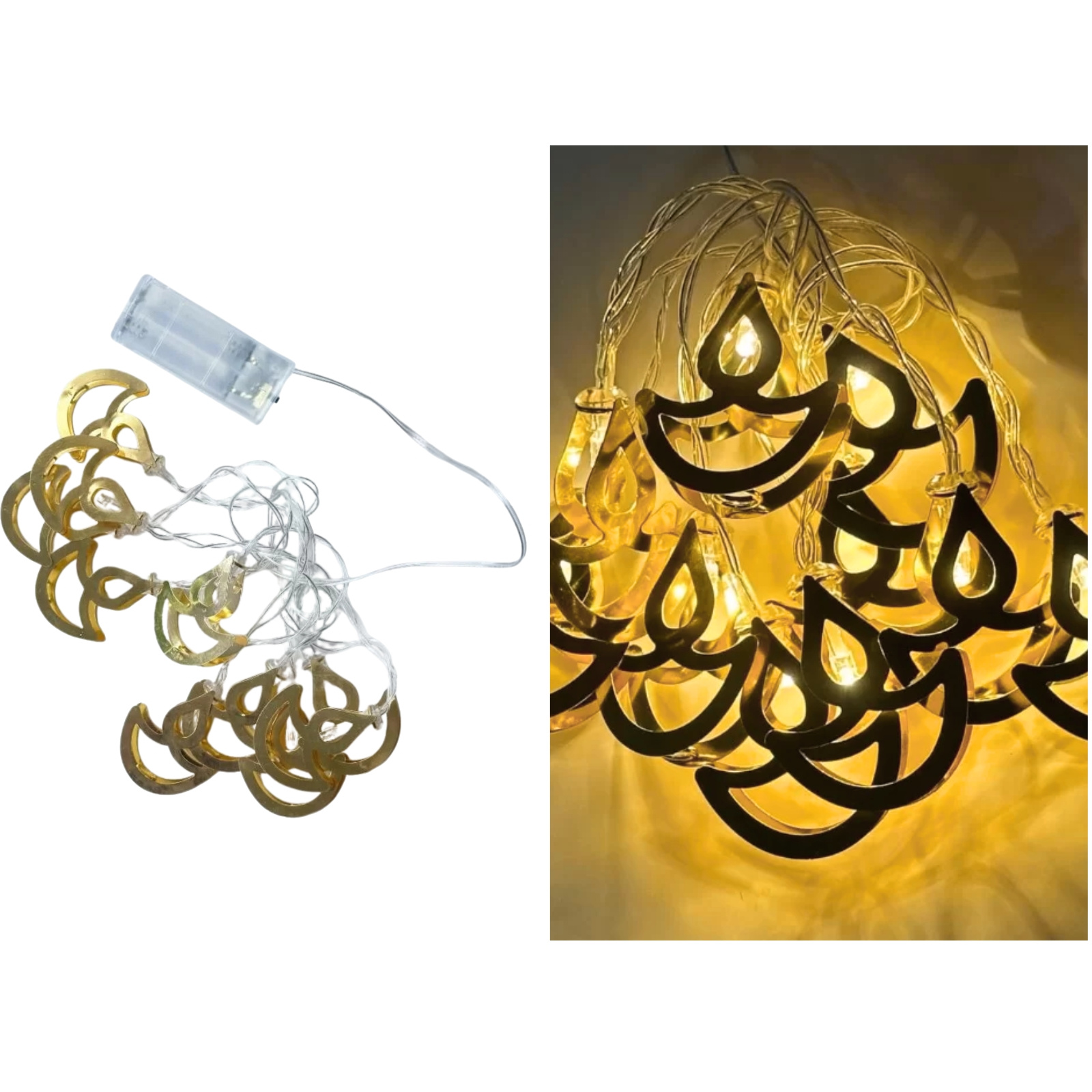 Gold Diwali Candle LED Lights 1.65m - Discount Party Supplies