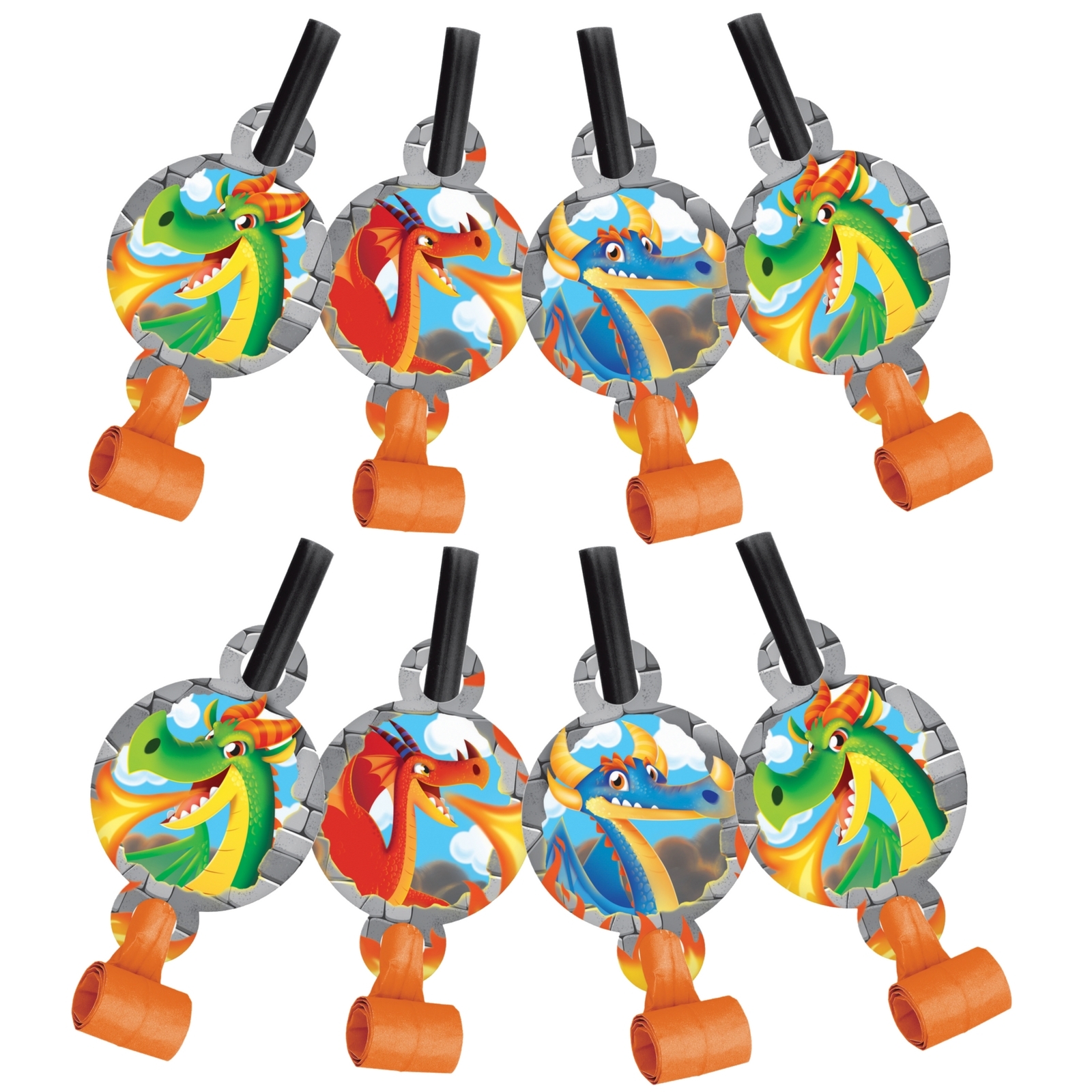 Dragons Blowers (Pack of 8) - Discount Party Supplies