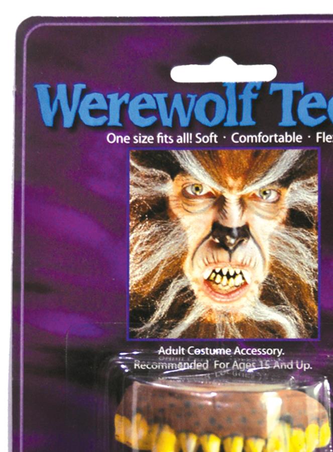 Werewolf Yellow Fangs Teeth Adult Costume Accessory - Discount Party ...