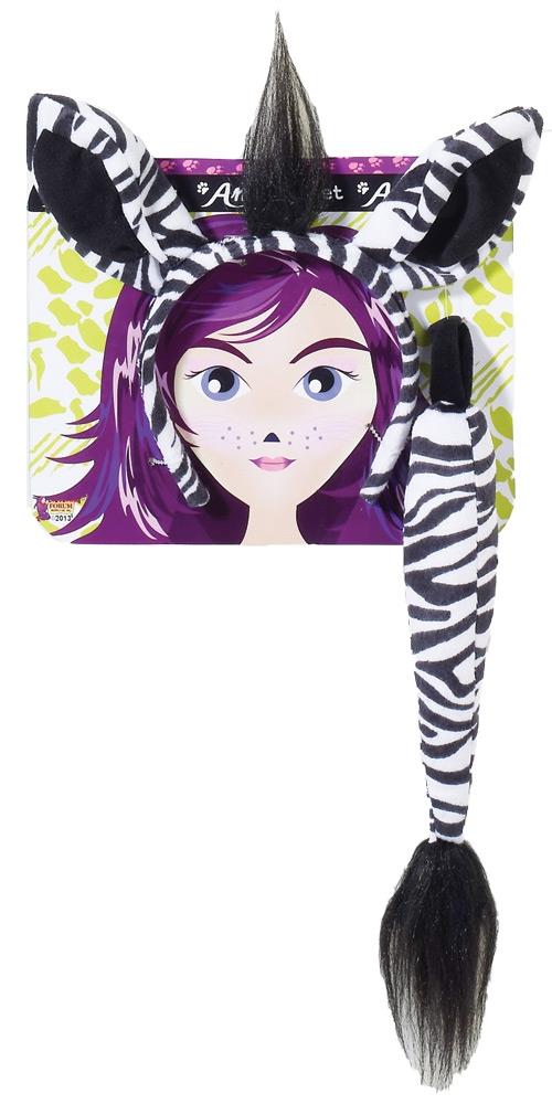 Zebra With Tail Adult Costume Kit - Discount Party Supplies