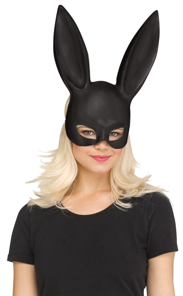 Black Matte Bunny Adult Mask - Discount Party Supplies