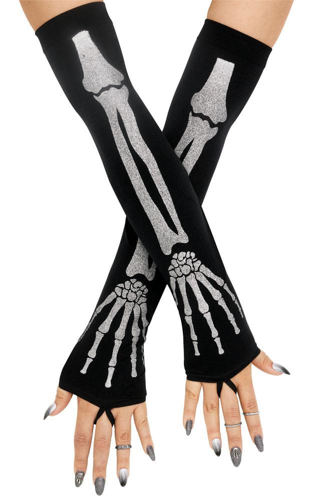 Glitter Bone Sleevelets Adult Costume Accessory - Discount Party Supplies