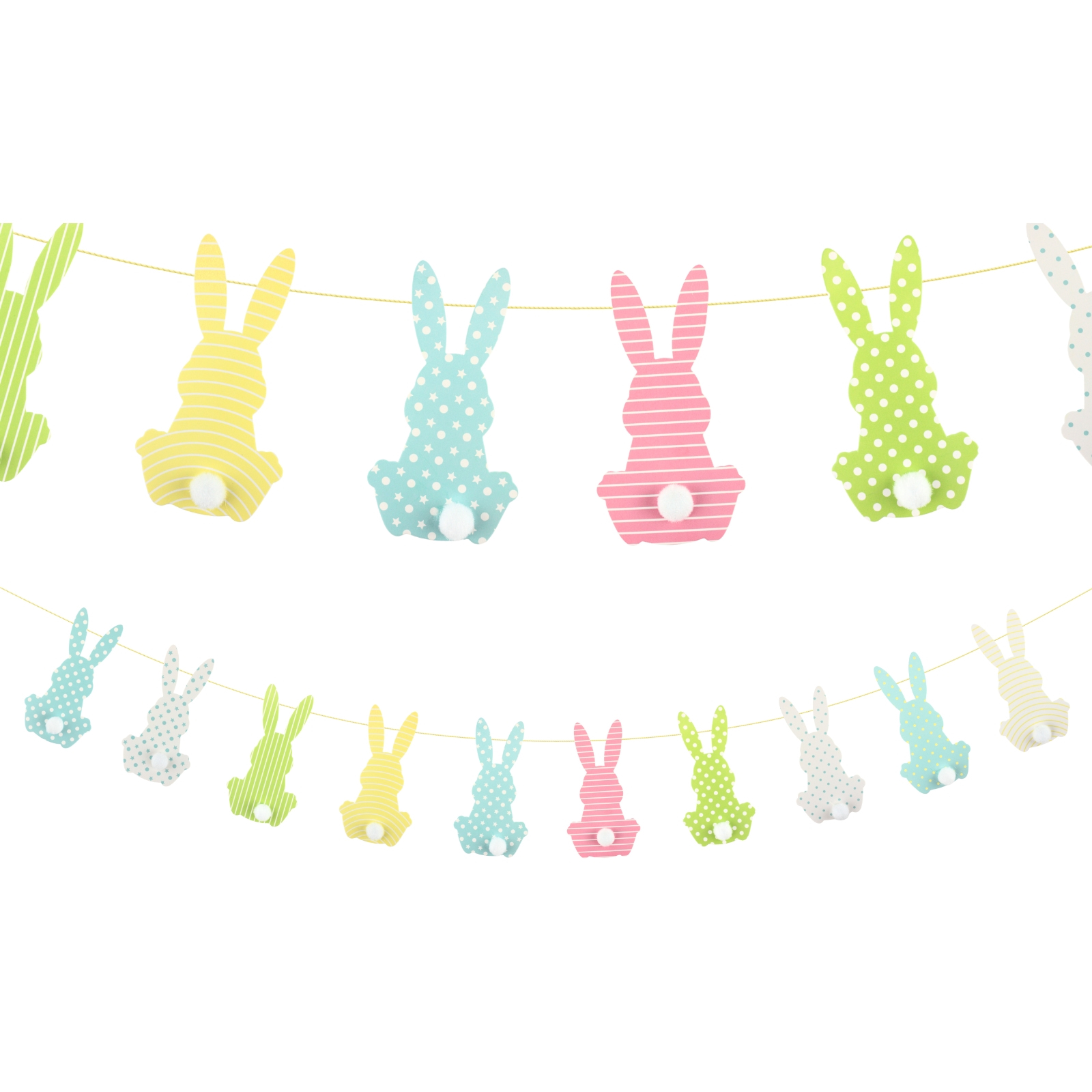 Easter Bunny Dots and Stripes Garland Banner (2m) - Discount Party Supplies