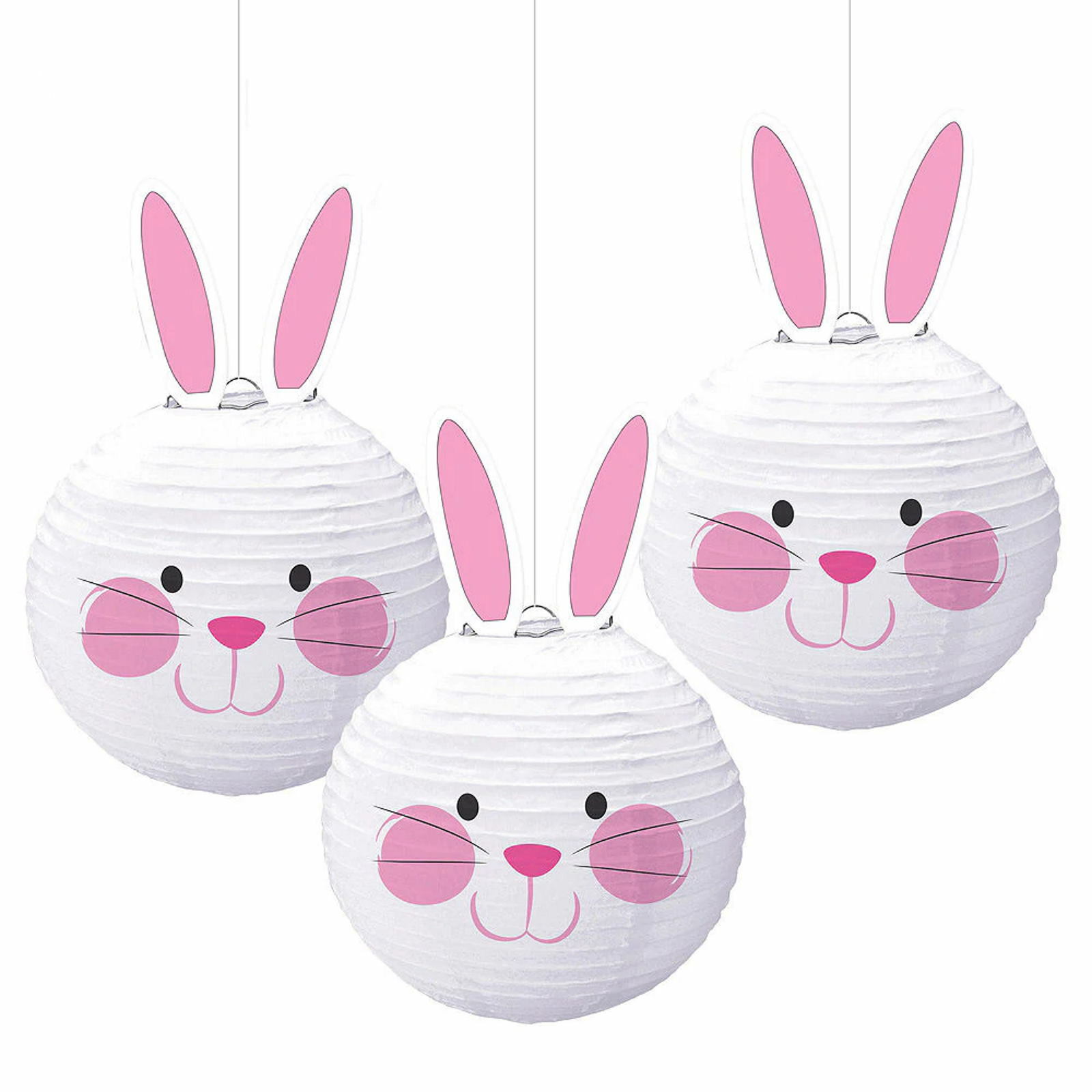 Easter Bunny Paper Lanterns (Pack of 3) - Discount Party Supplies