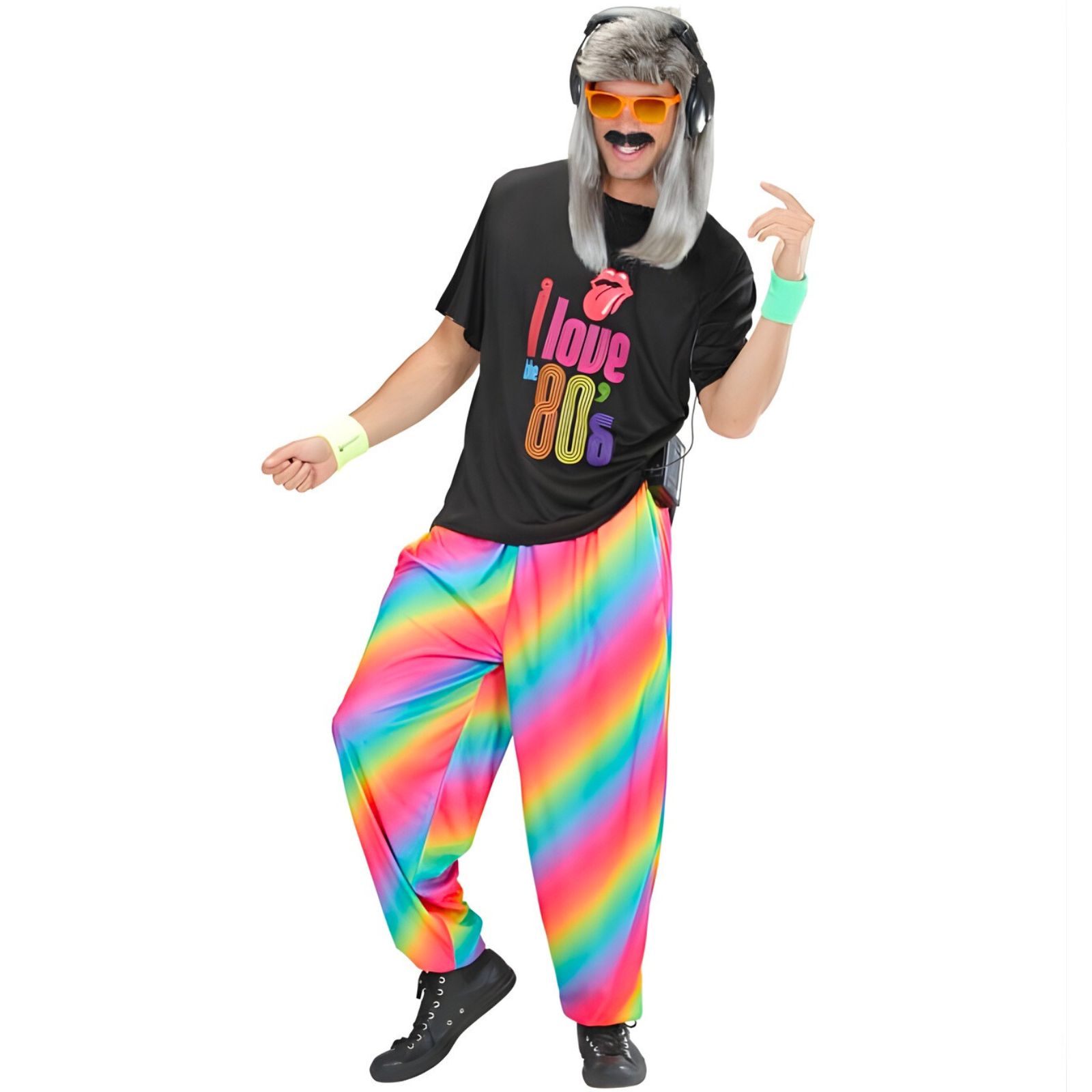 80s Rainbow Baggy Pants Men's Costume - Discount Party Supplies