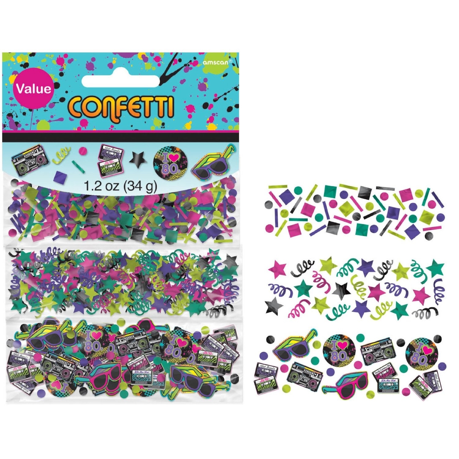 Totally 80's Confetti/Table Scatters - Discount Party Supplies