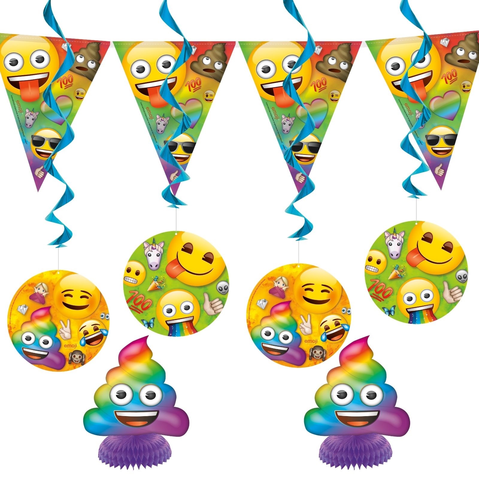 Rainbow Fun Emoji Room Decorating Kit - Discount Party Supplies