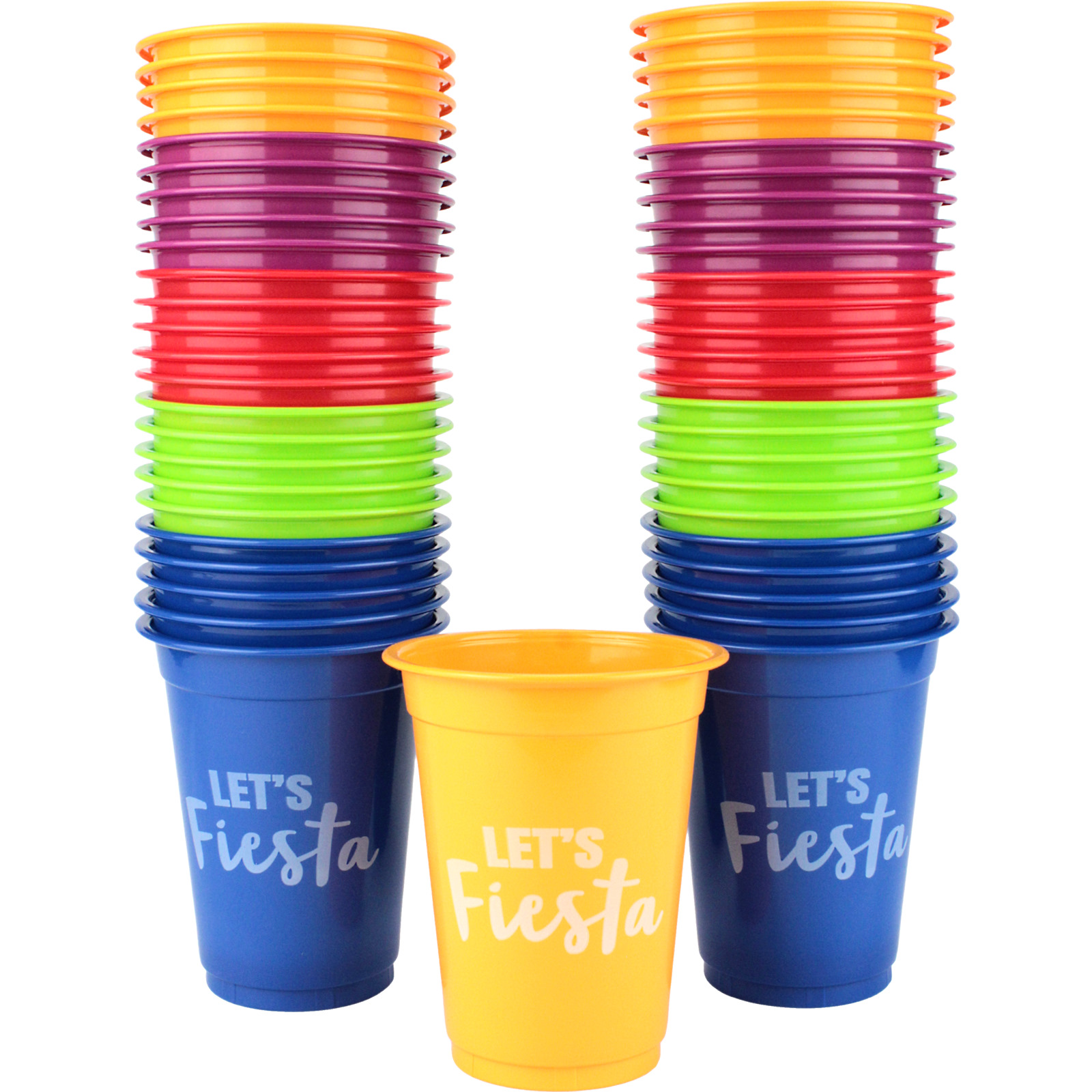 Let's Fiesta Plastic Cups (Pack of 50) - Discount Party Supplies