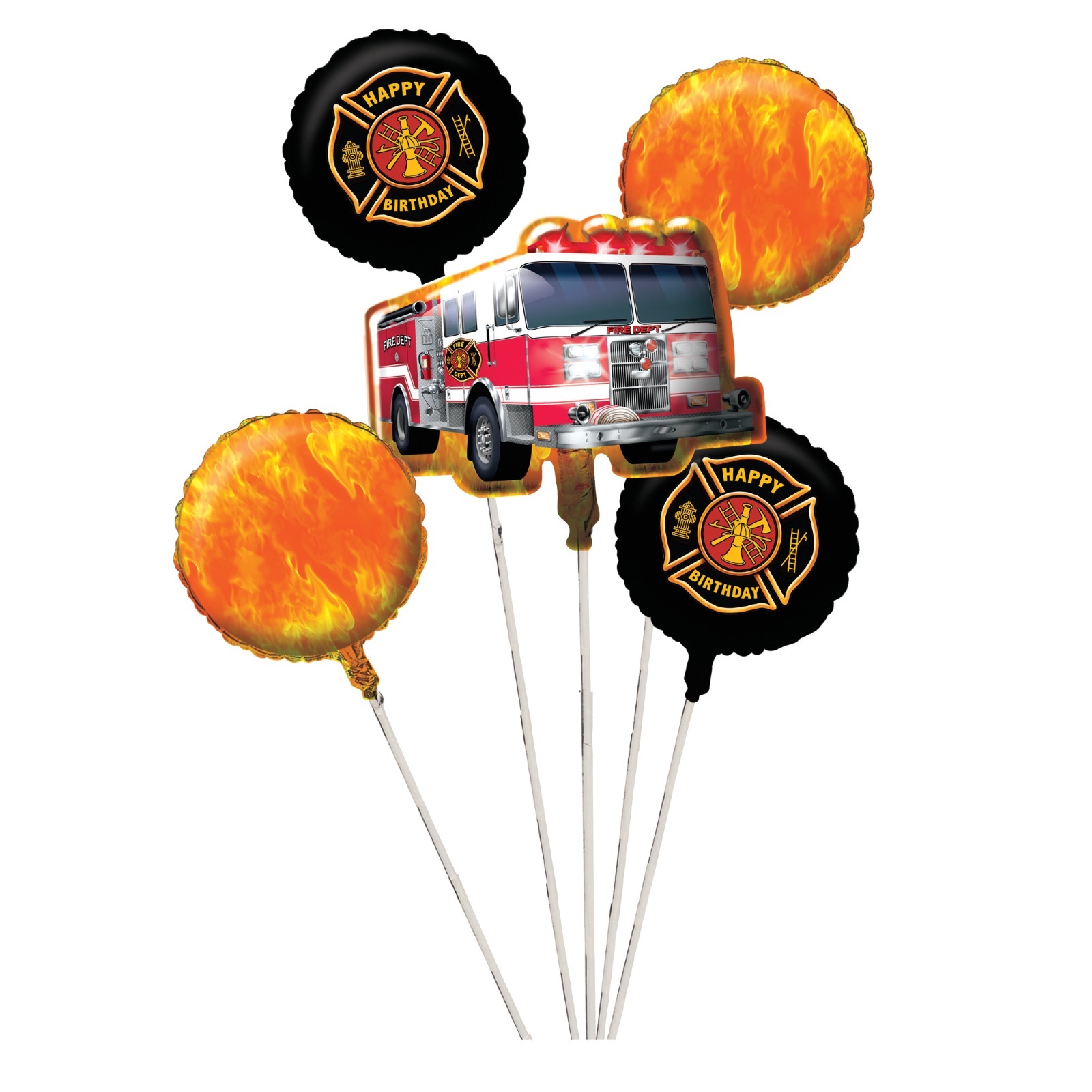 Fire Watch Helium Balloon Bouquet - Discount Party Supplies