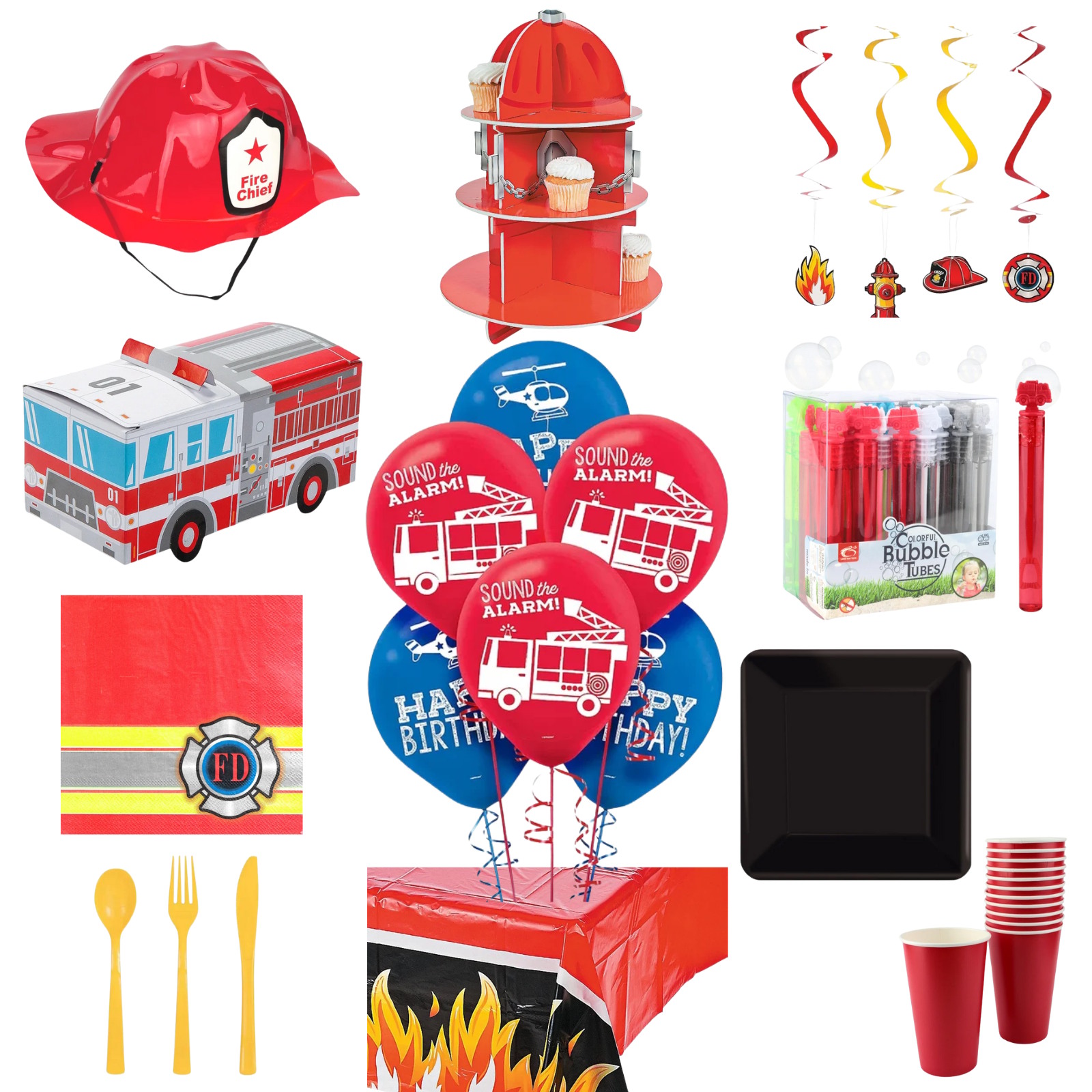 Firefighter Mega Party Set for 12 Guests - Discount Party Supplies