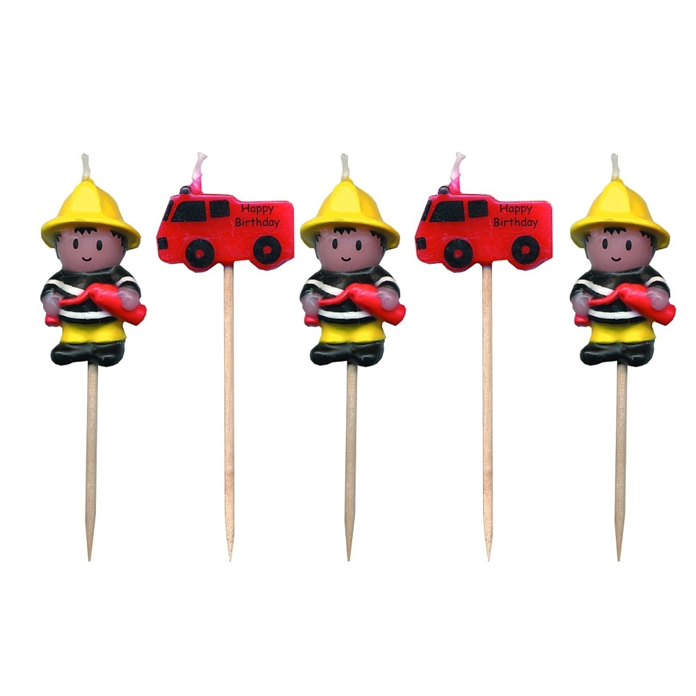 Firefighter Lovely Chubblies Mini Candles (Set of 5) - Discount Party ...