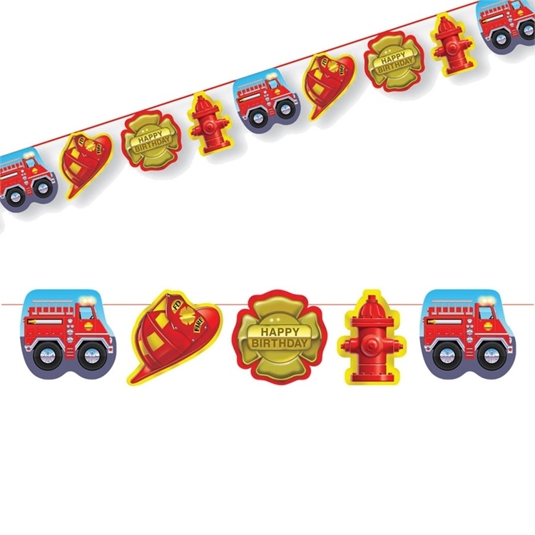 Firefighter Party Garland Banner - Discount Party Supplies