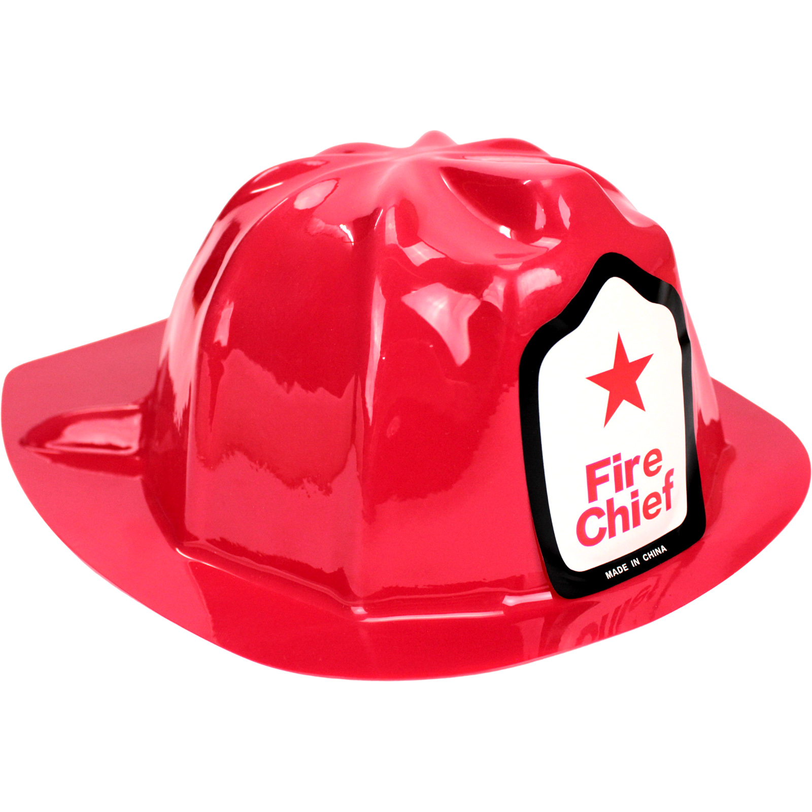 Kids Red Plastic Fire Chief Hat - Discount Party Supplies