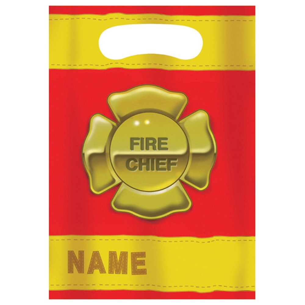 Firefighter Lolly/Treat Bags (Pack of 8) - Discount Party Supplies
