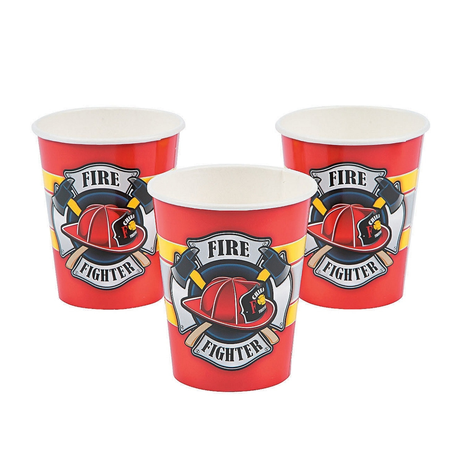 Firefighter Party Paper Cups (Pack of 8) - Discount Party Supplies