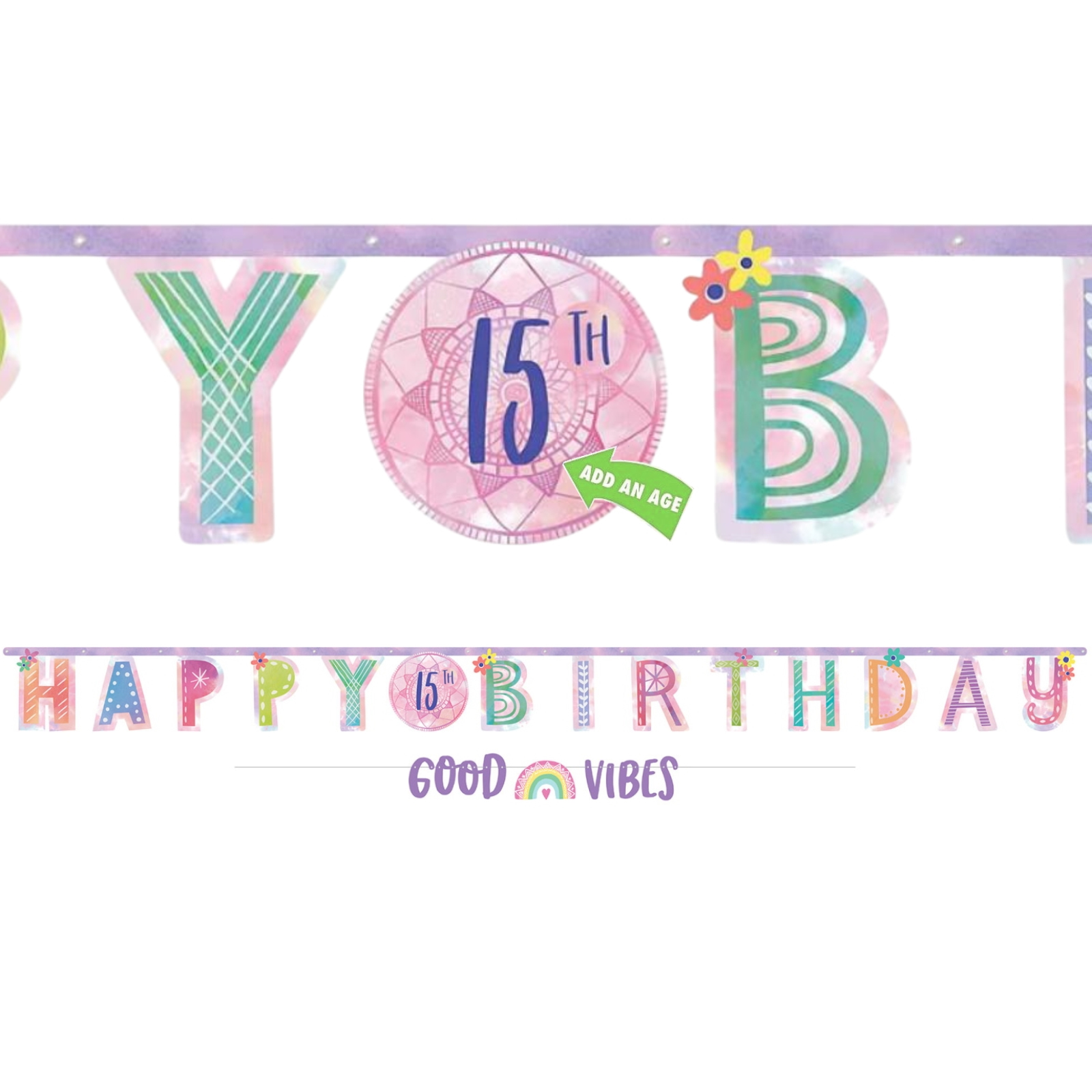 Girl-Chella Jumbo Add an Age Banner Kit - Discount Party Supplies