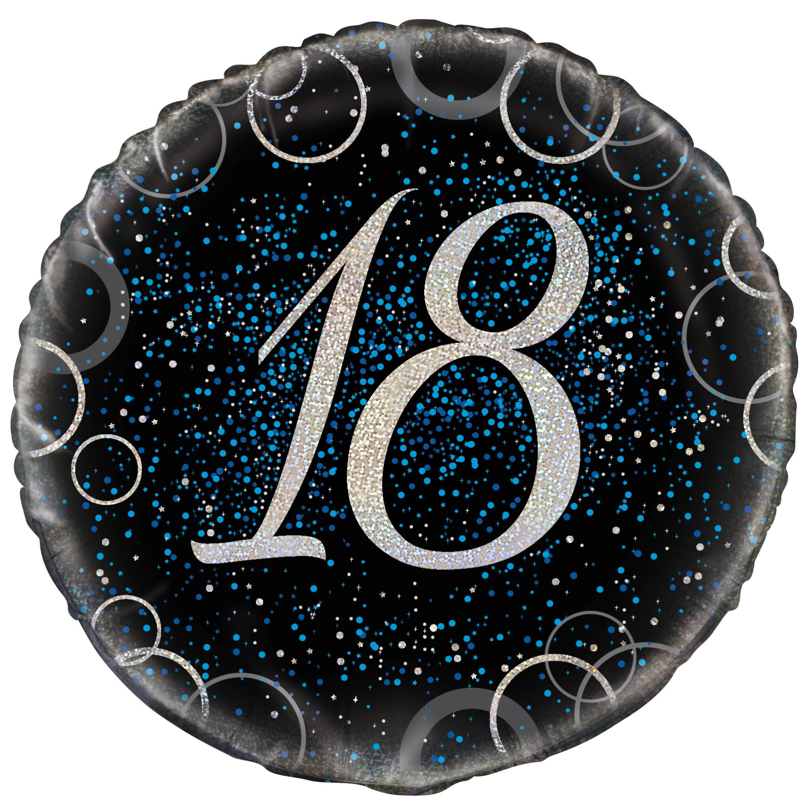 Glitz Blue 18th Prismatic Foil Helium Balloon | 18th Birthday | Age ...