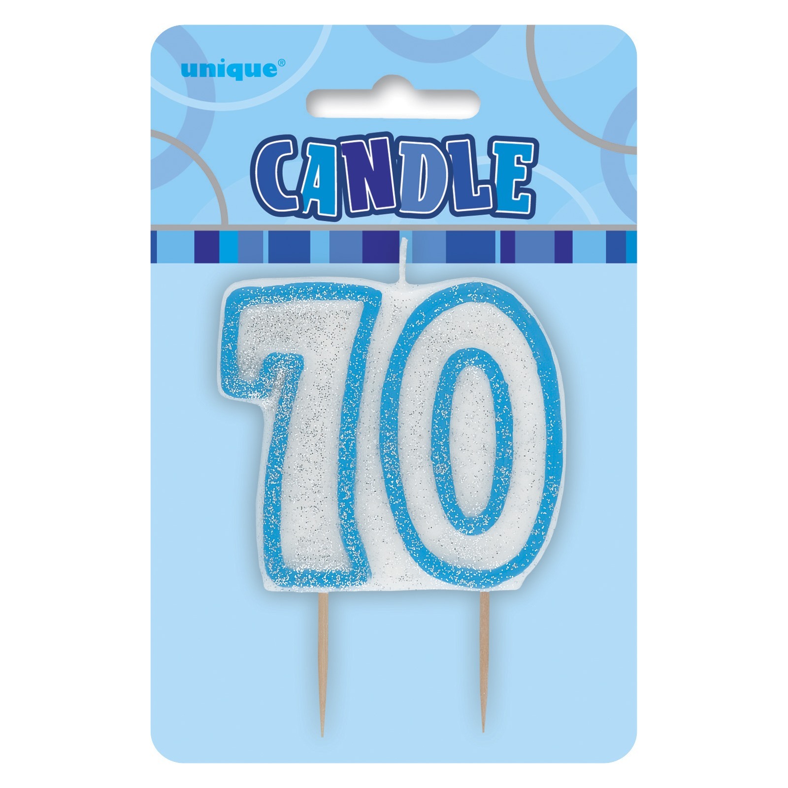 Glitz Blue 70th Birthday Candle | 70th Birthday | Age Birthday Party ...