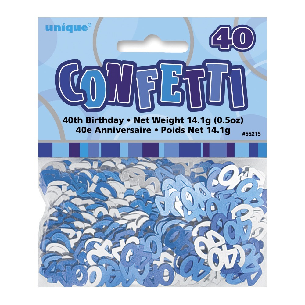 Glitz Blue 40th Birthday Confetti/Table Scatters - Discount Party Supplies